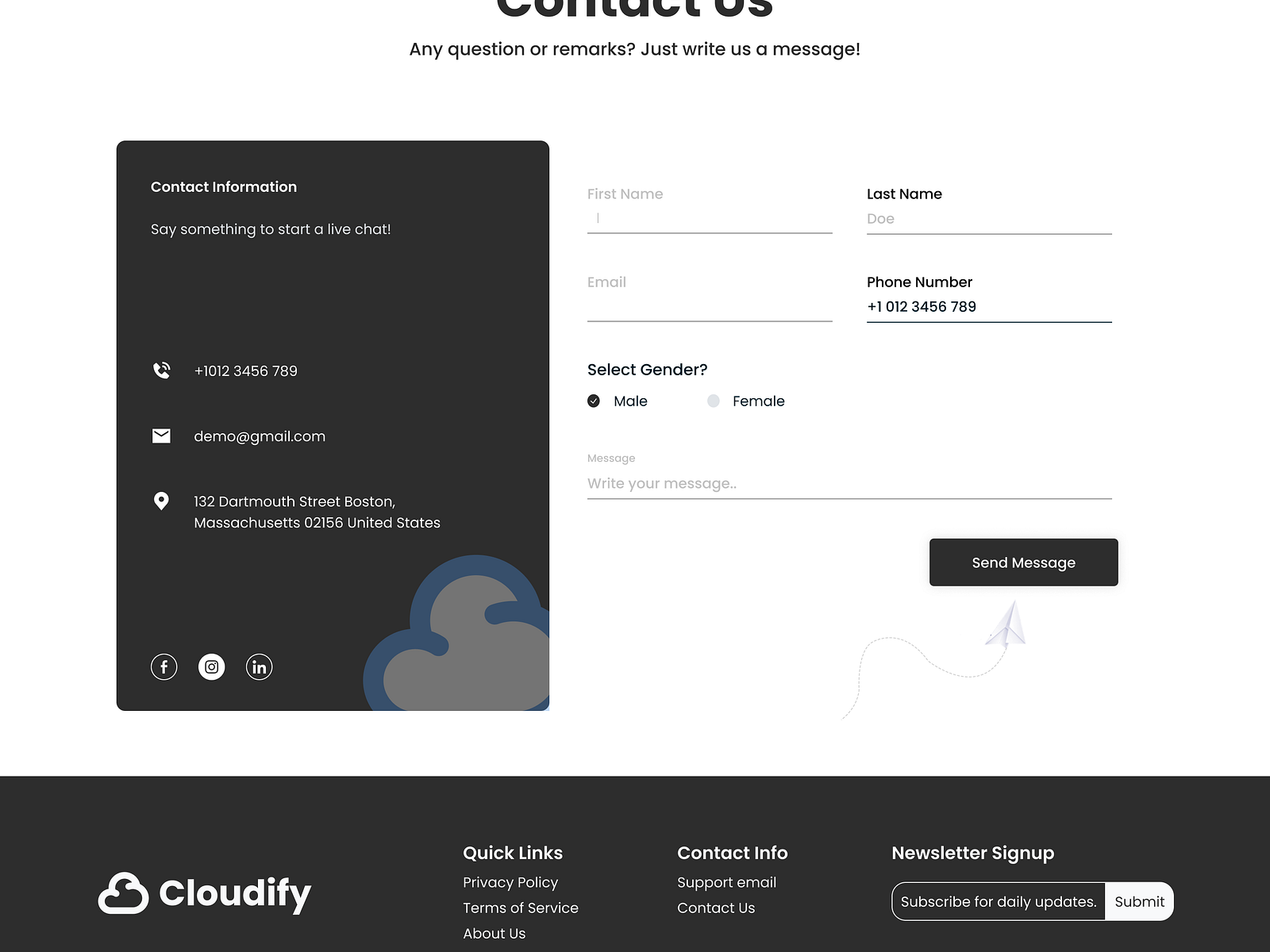 Cloudify Contact Page SaaS design Ideas by Raza Ahmed Khan on Dribbble