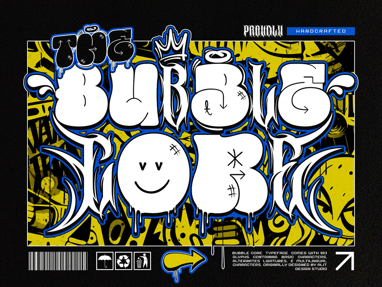 Bubble Core Graffiti Mix Metal Font by alit design studio on Dribbble
