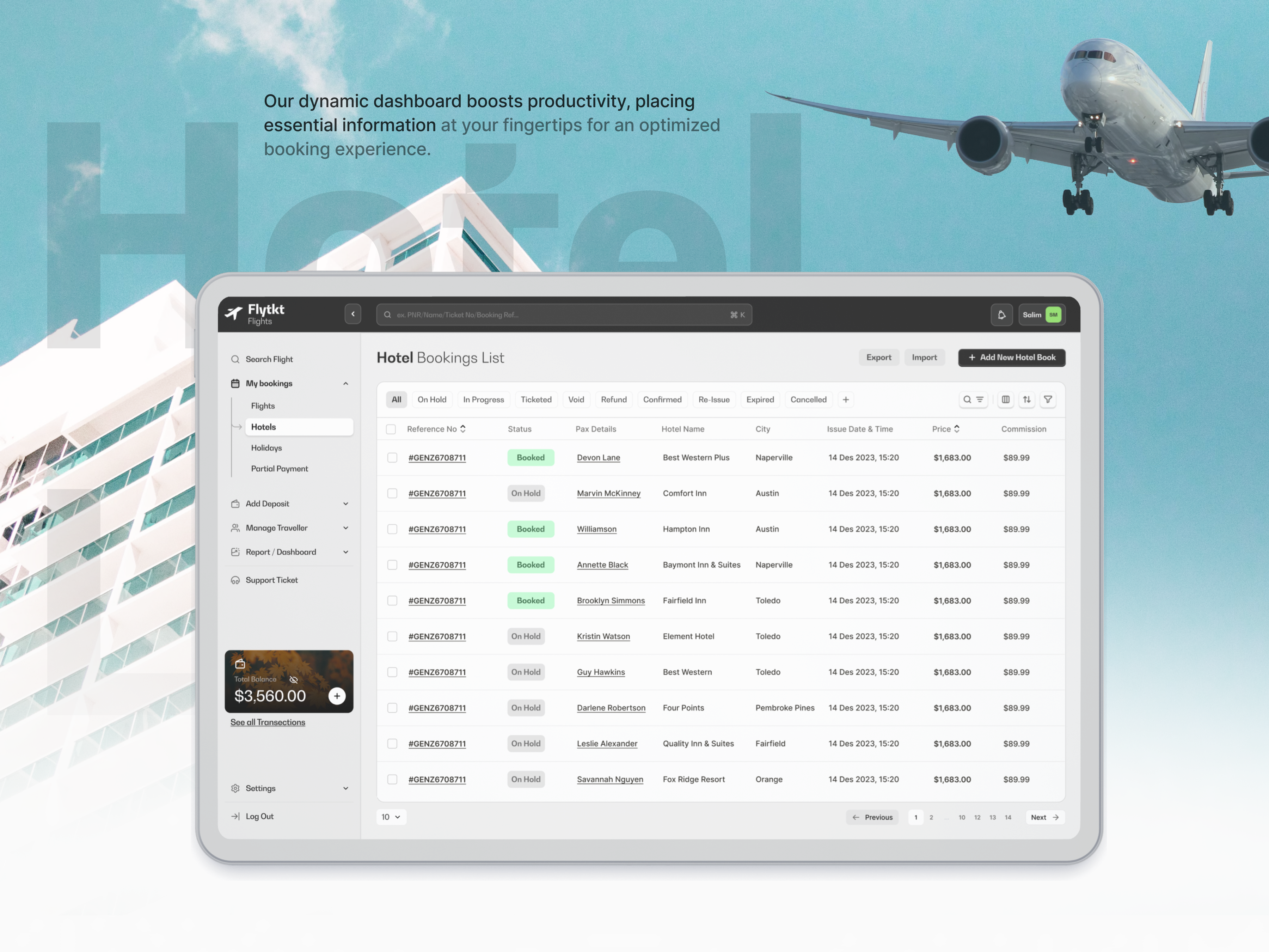 Hotel Booking List - B2B OTA System by Fixoria Studio on Dribbble