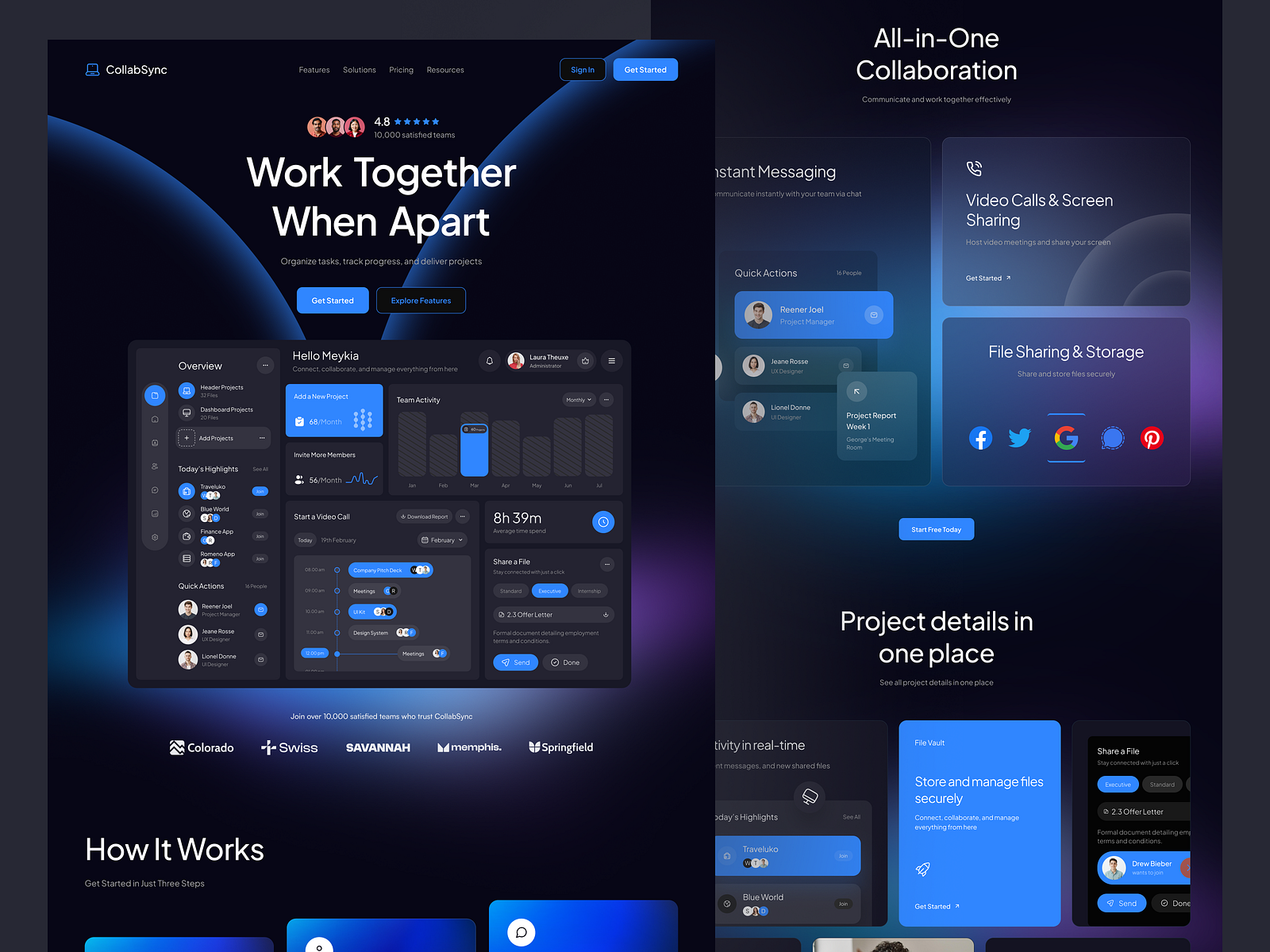 CollabSync – Modern Team Collaboration UI Concept by Fahema Yesmin on ...
