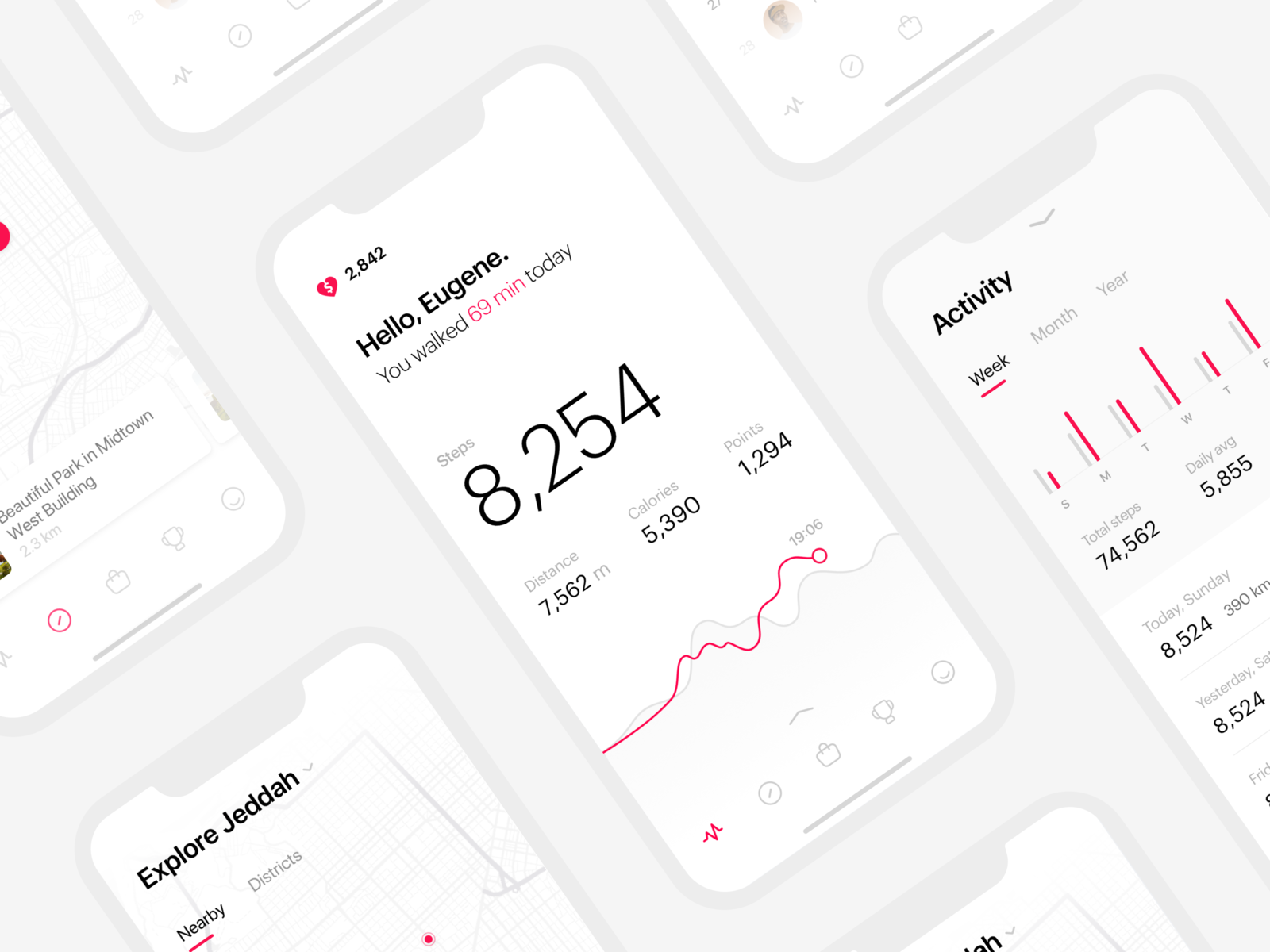 Steps Tracking App by Eugene Olefir on Dribbble