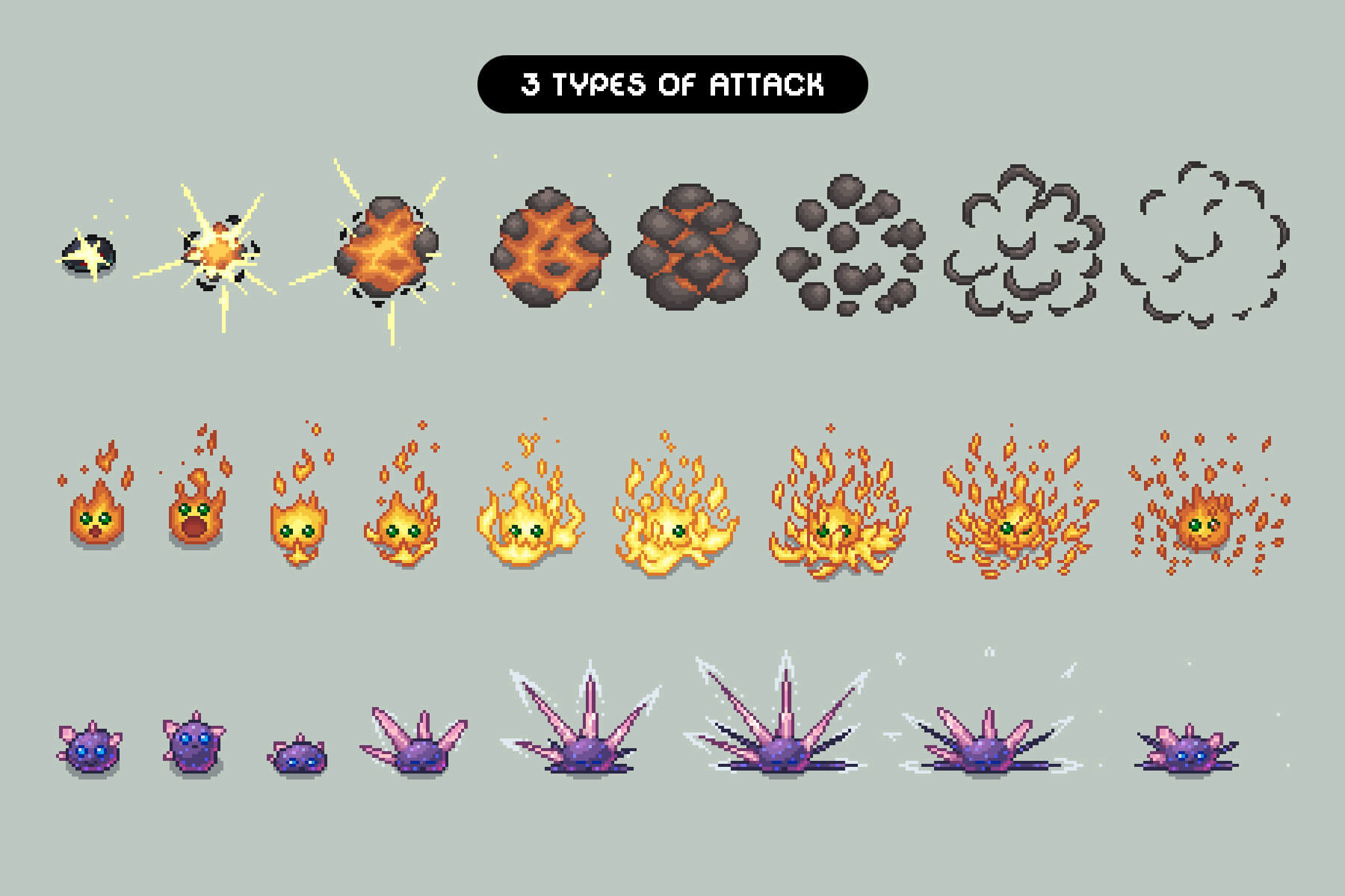 Top-Down Pixel Art Slime Monsters Sprite Pack by 2D Game Assets on Dribbble