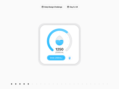 💧 Water Tracker Widget for iOS | Daily Design Challenge by Yana on Dribbble