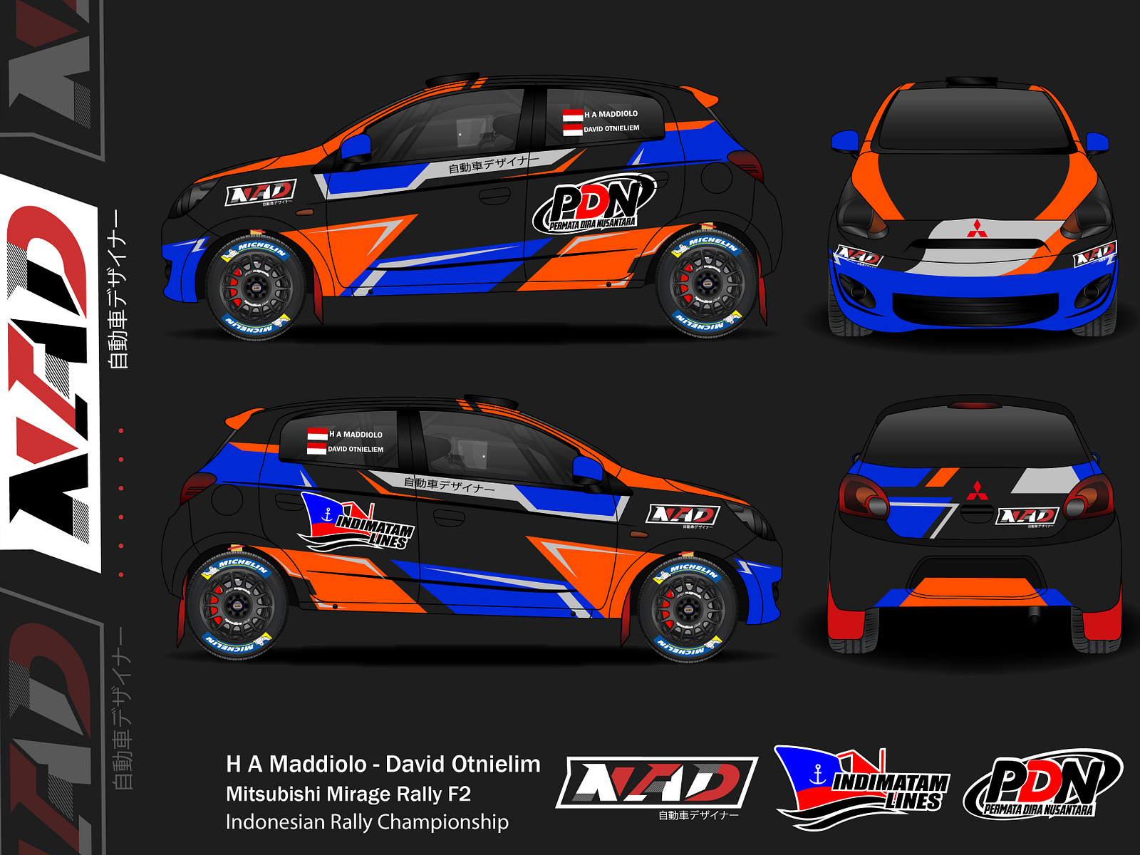 PDN Rally Team Livery design 2025 Mitsubishi Mirage F2 by Nabiha Azmi ...