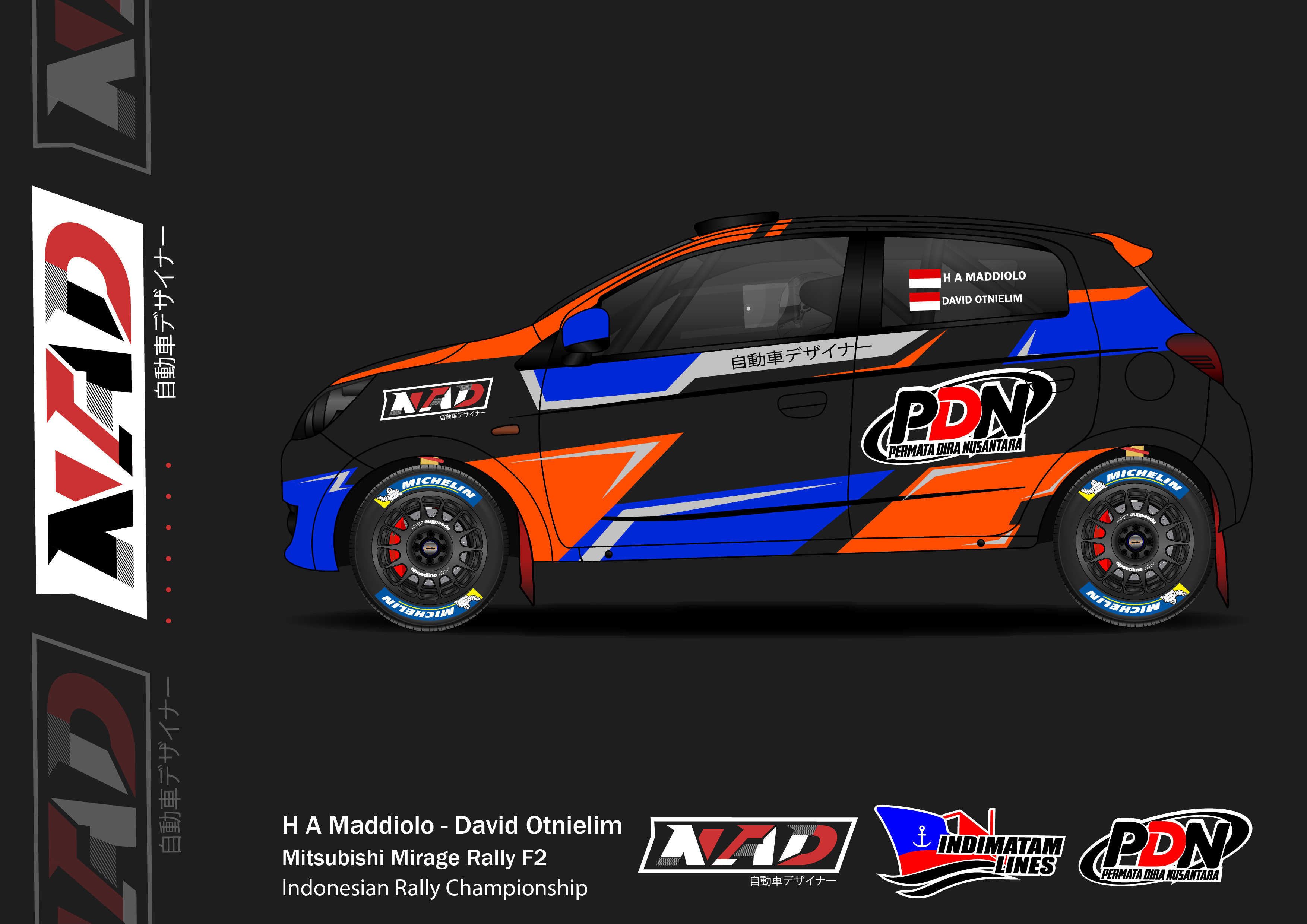 PDN Rally Team Livery design 2025 Mitsubishi Mirage F2 by Nabiha Azmi ...