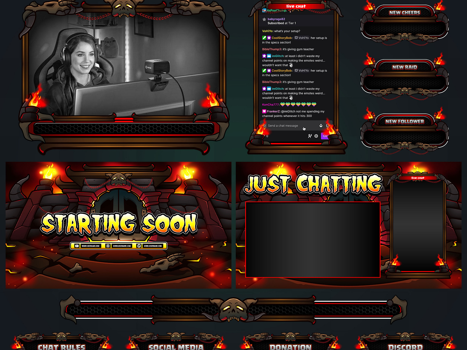 Red Flames Stream Overlay Package | Red Stream Overlay by MegastreamGfx ...
