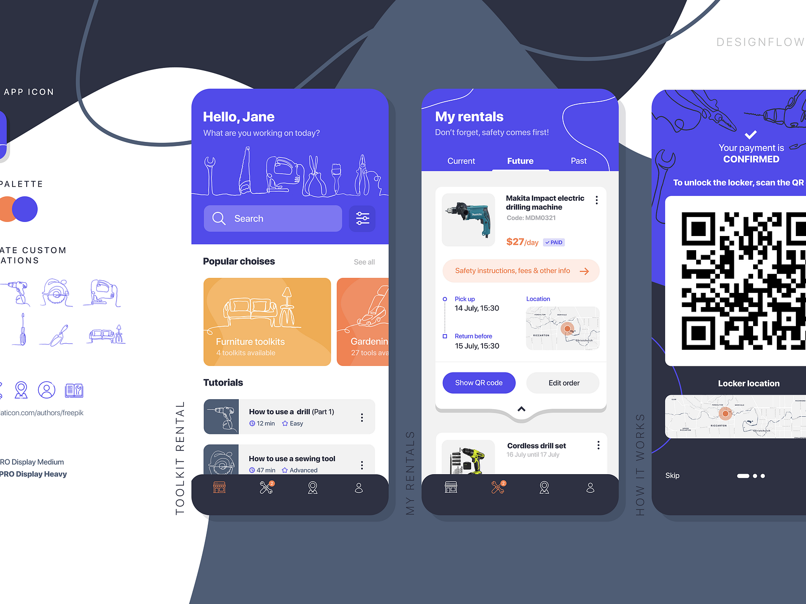 Toolkit Rental App Concept by Nicolae Alexandra on Dribbble