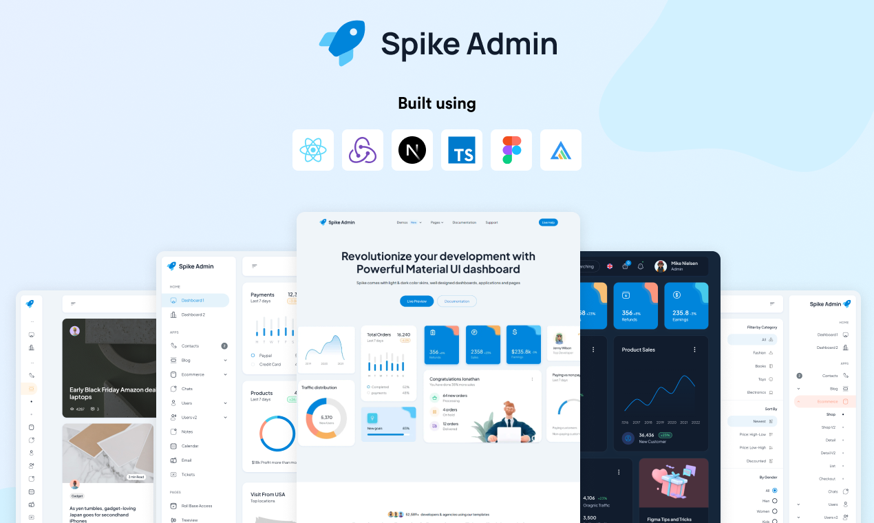 Spike Next.js Admin Dashboard Template by WrapPixel on Dribbble
