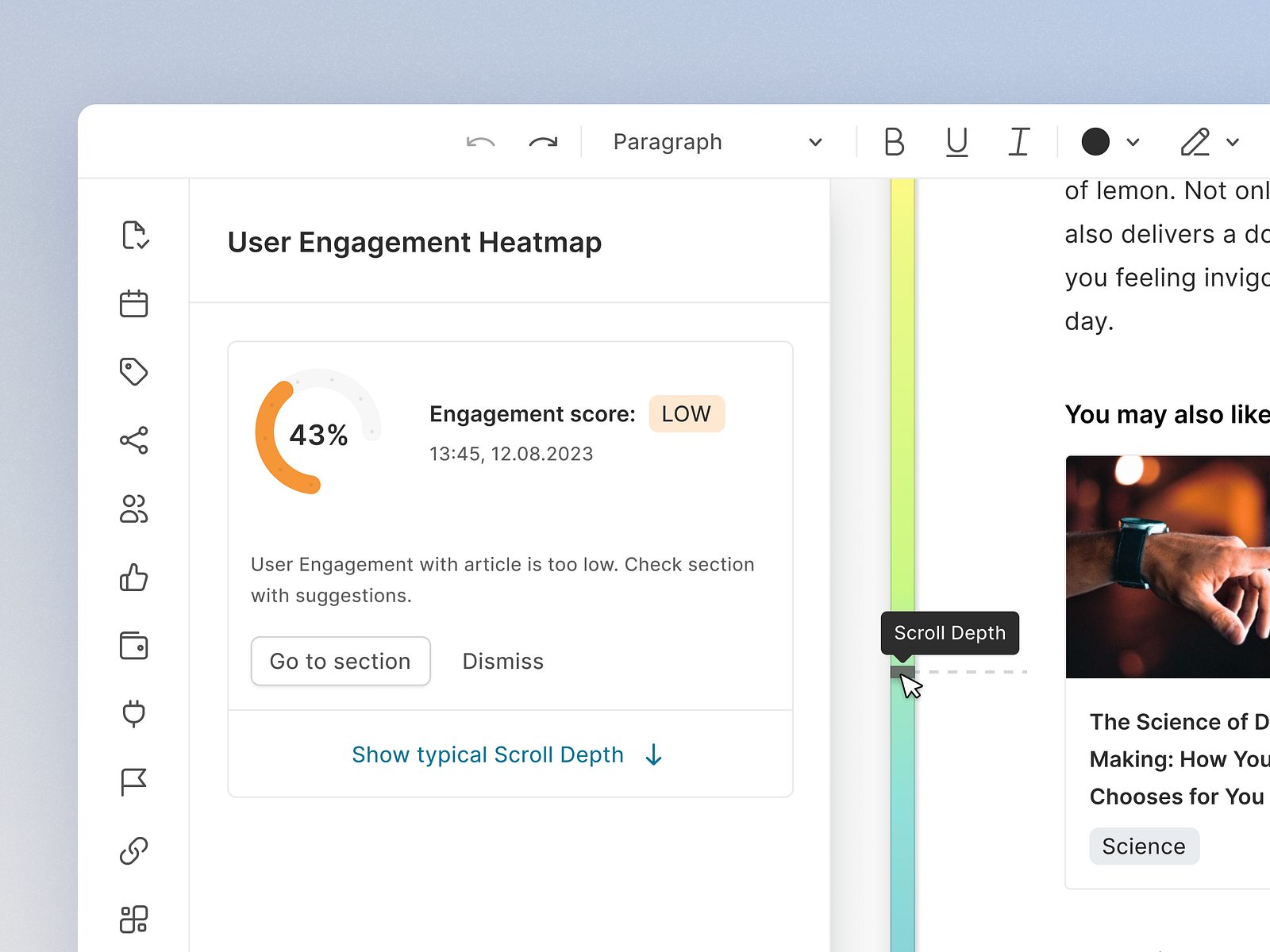 User Engagement Heatmap Of The Article By Dominika Kiszkiel For