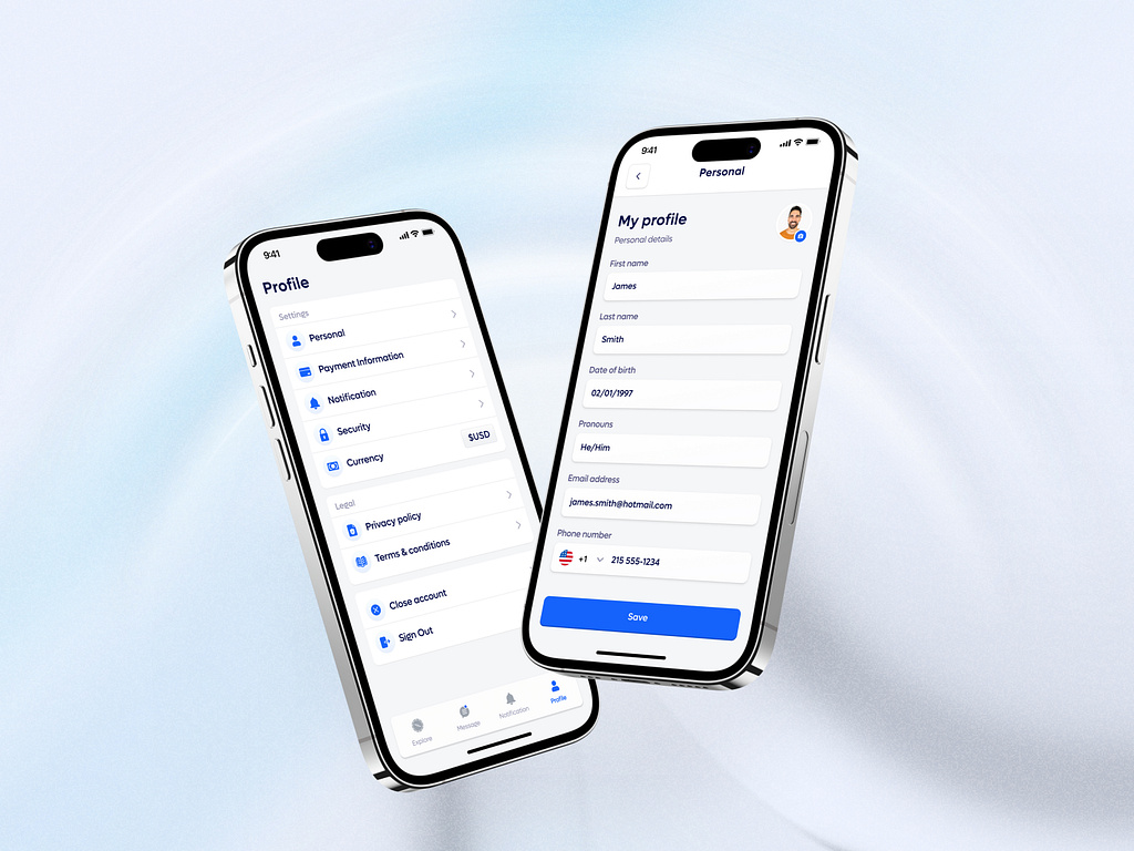 Profile and Settings UI Design by Sohag Islam on Dribbble