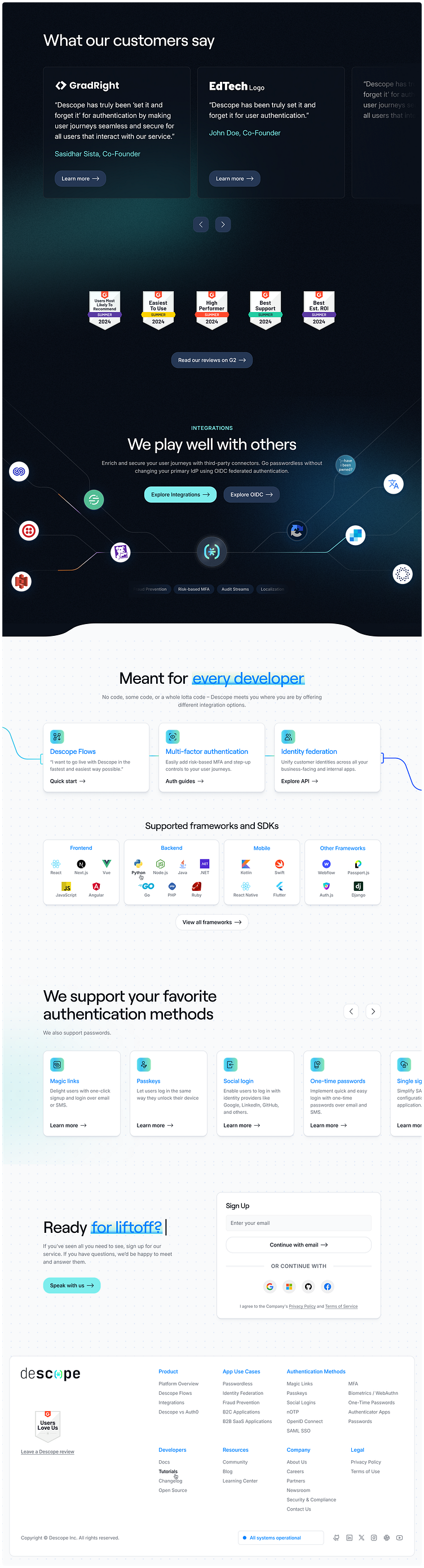 Descope – authentication platform website design by Dimitri Honcharenko ... Descope – authentication platform website design by Dimitri Honcharenko ...