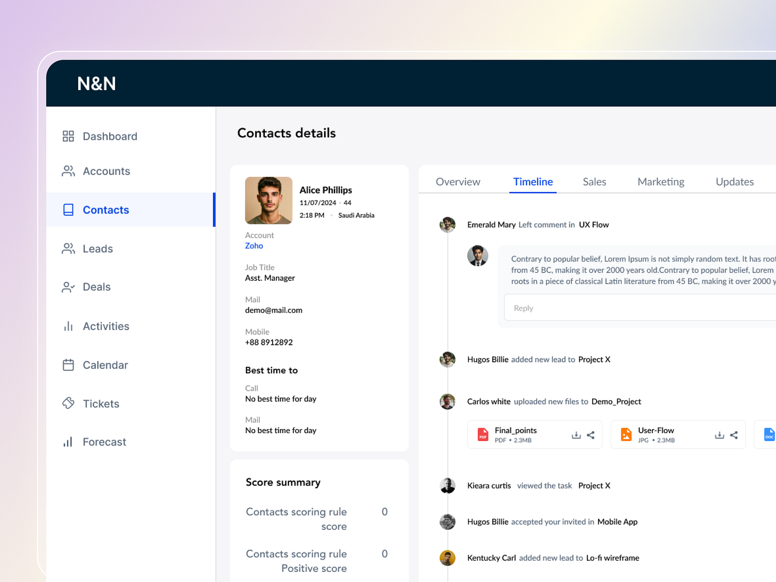 Timeline View UI - CRM Dashboard by Naveen M on Dribbble