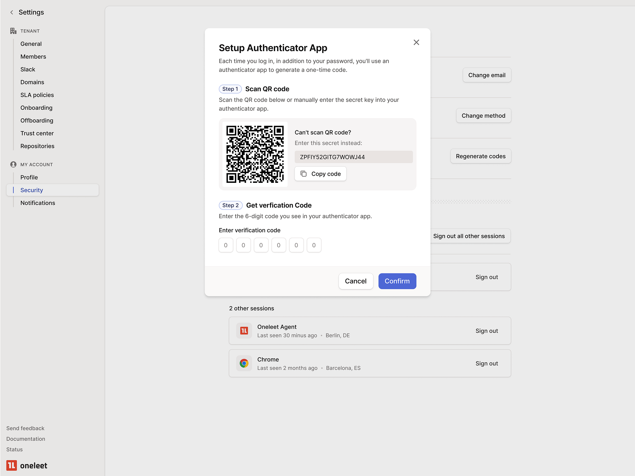 2FA - Setup Authenticator App Modal by usrnk1 on Dribbble