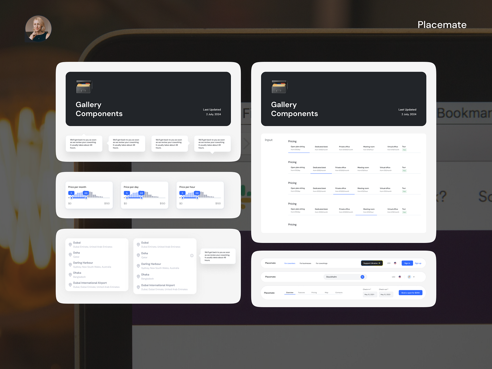 Design System & UI/UX Elements Placemate by Sofia Zaitseva on Dribbble