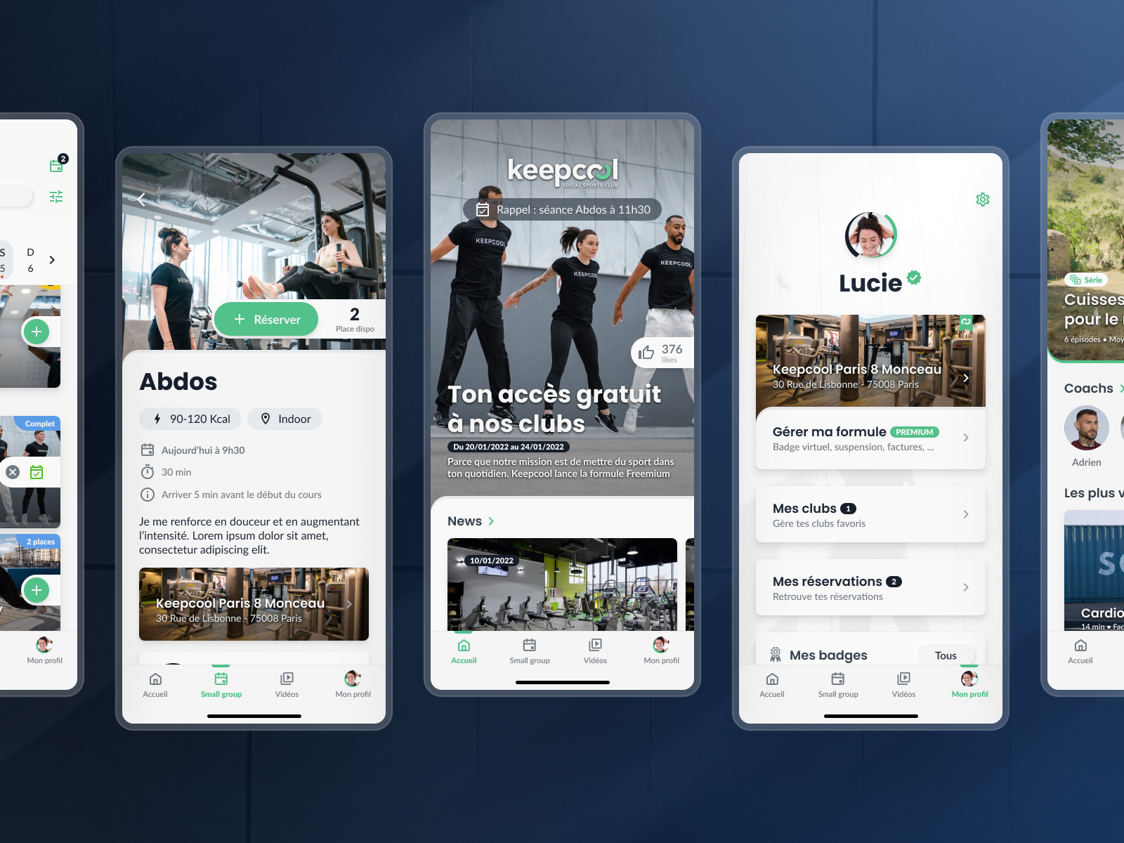 Mobile app for gym members by Fabrice C. on Dribbble