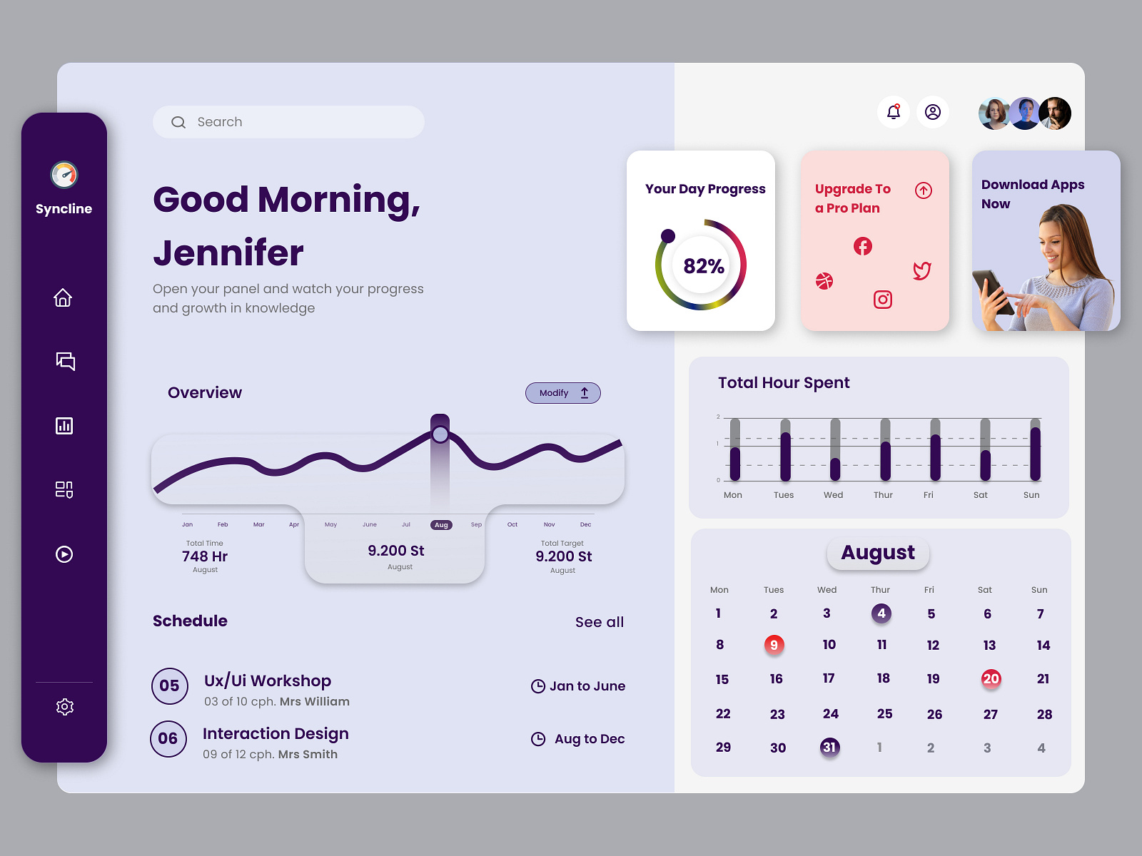 Schedule Dashboard design by Mahnoor Shafiq on Dribbble