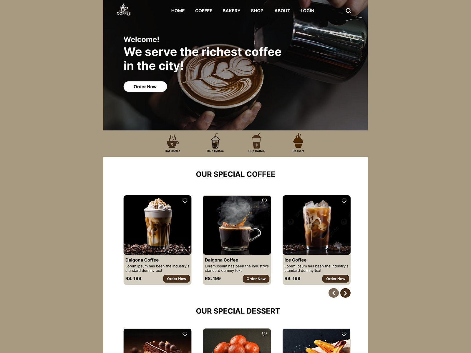 COFFEE SHOP WEBSITE DESIGN by Sashini Imesha on Dribbble