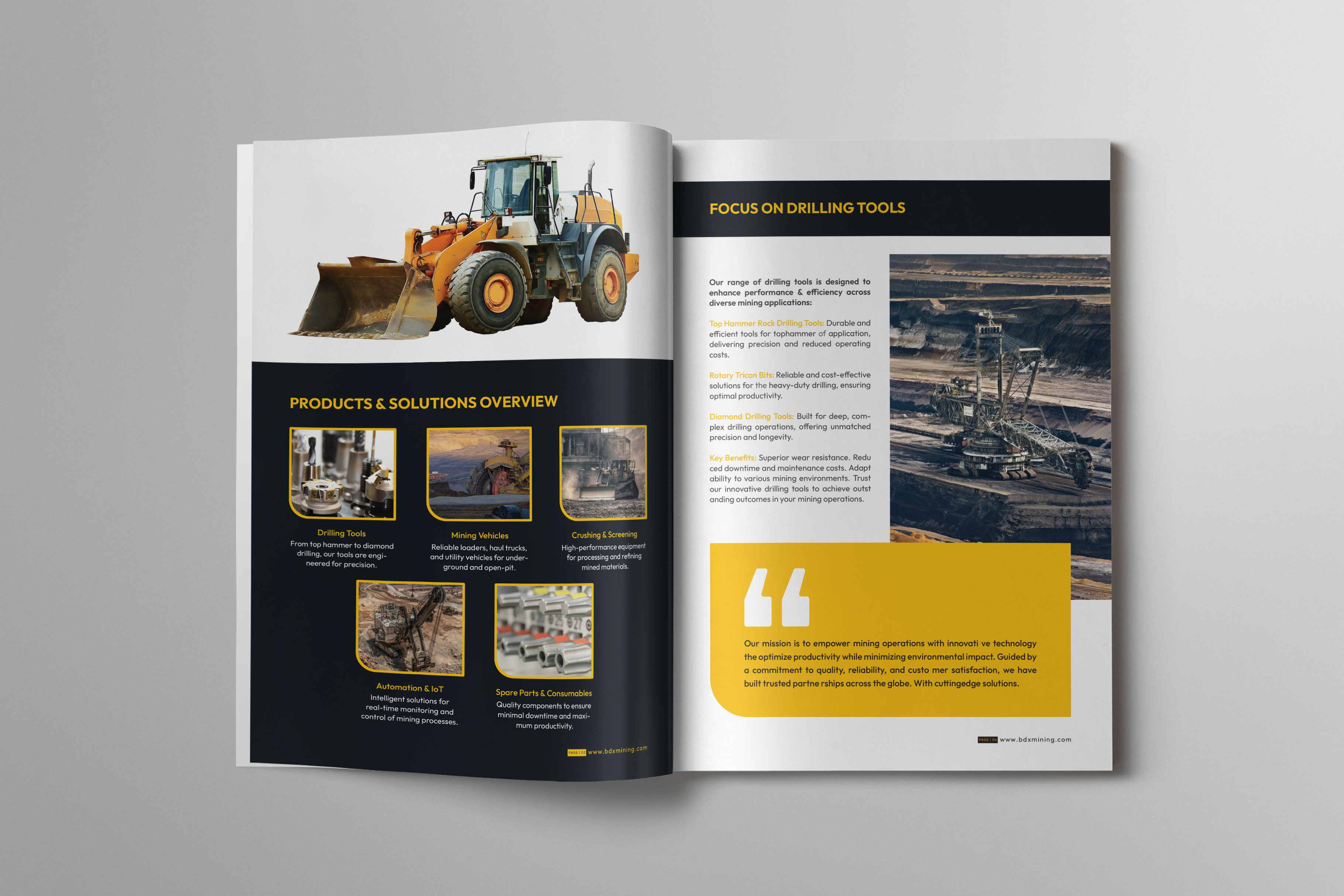 Underground Mining Company Profile Catalog Brochure Design by VectStock ...