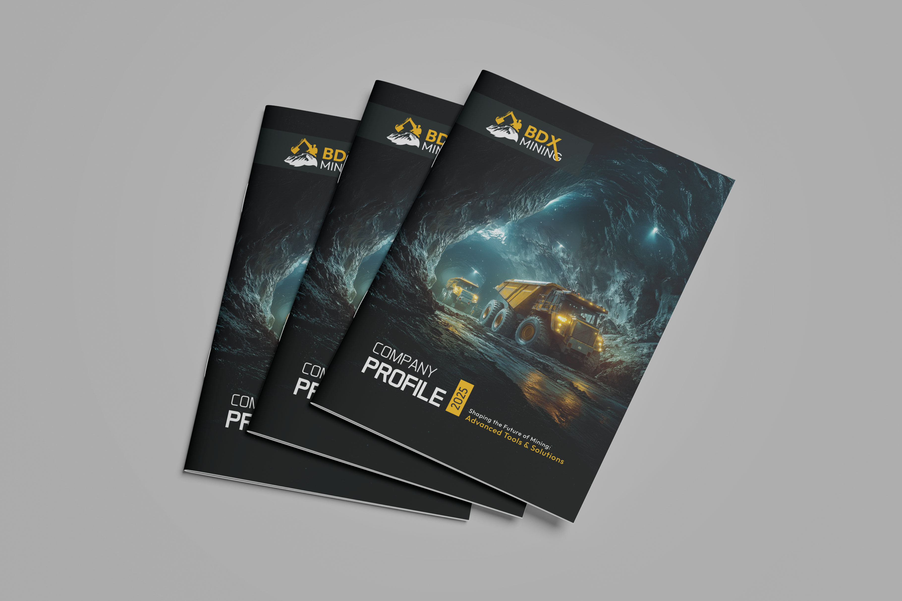 Underground Mining Company Profile Catalog Brochure Design by VectStock ...
