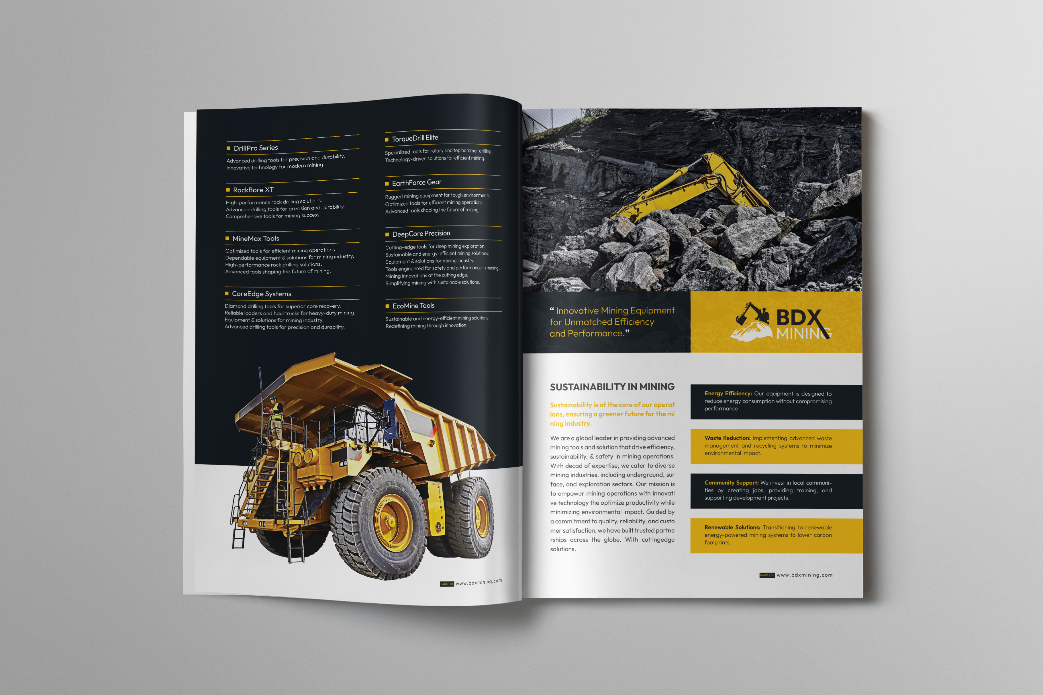 Underground Mining Company Profile Catalog Brochure Design by VectStock ...