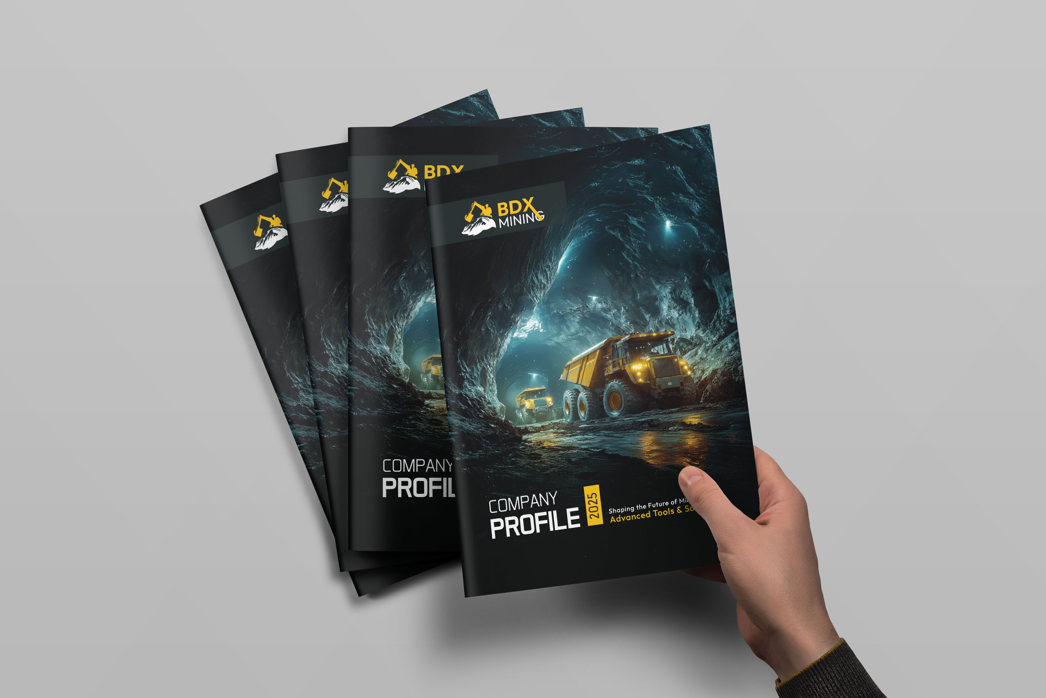 Underground Mining Company Profile Catalog Brochure Design by VectStock ...