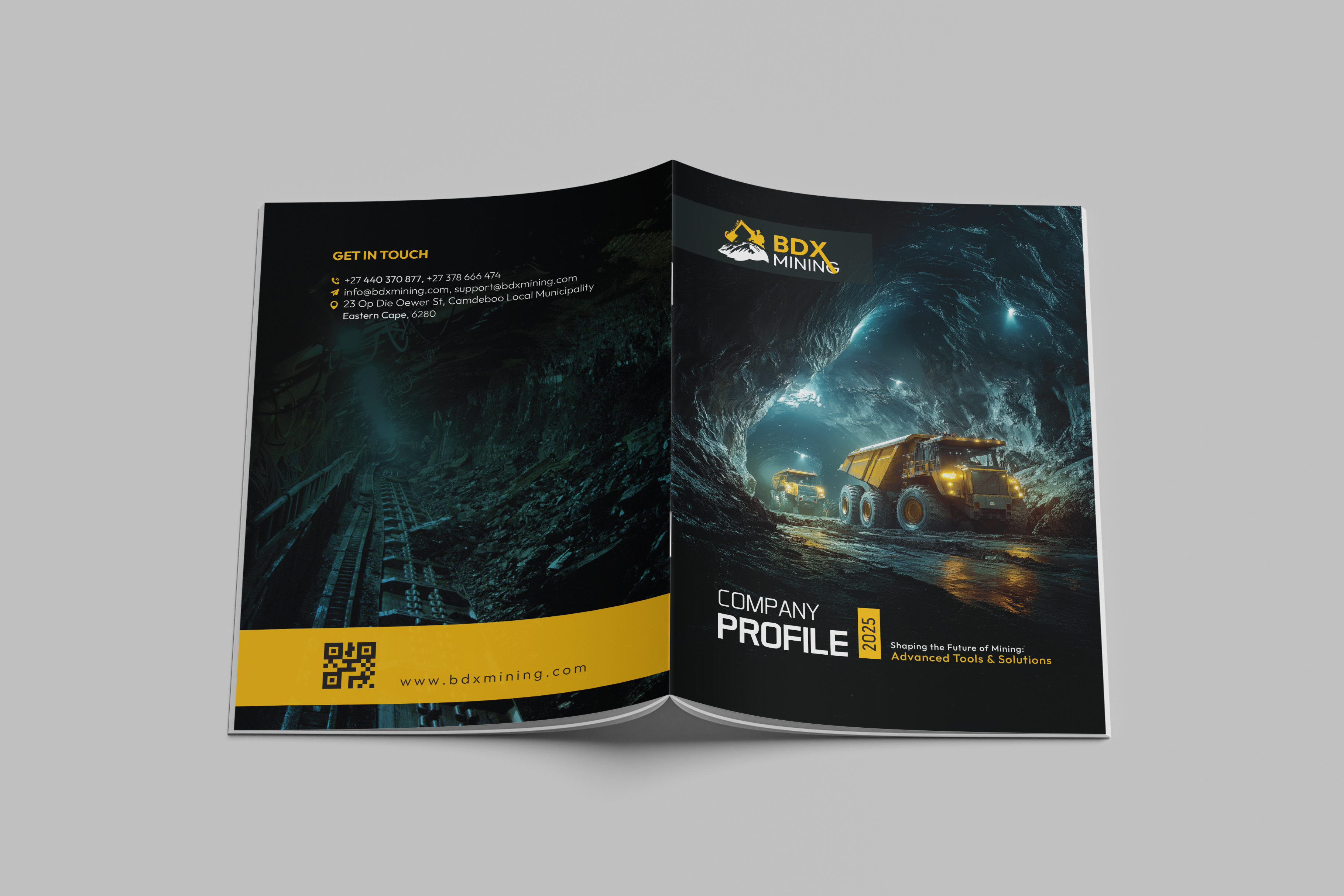 Underground Mining Company Profile Catalog Brochure Design by VectStock ...