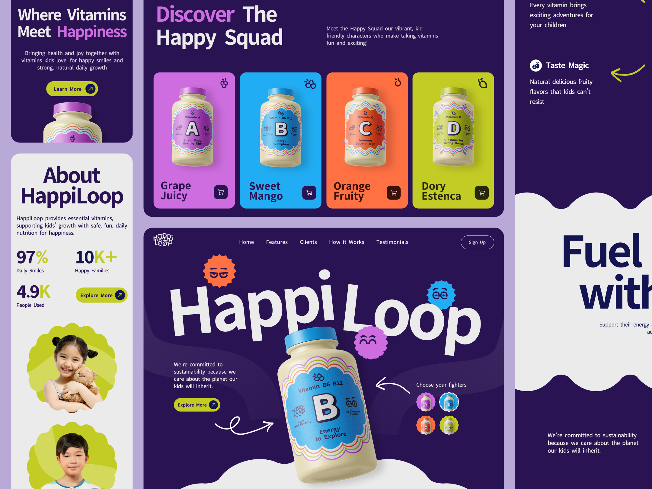 Happi Loop : Kids Vitamin - Website Landing Page by SlabPixel Designer ...