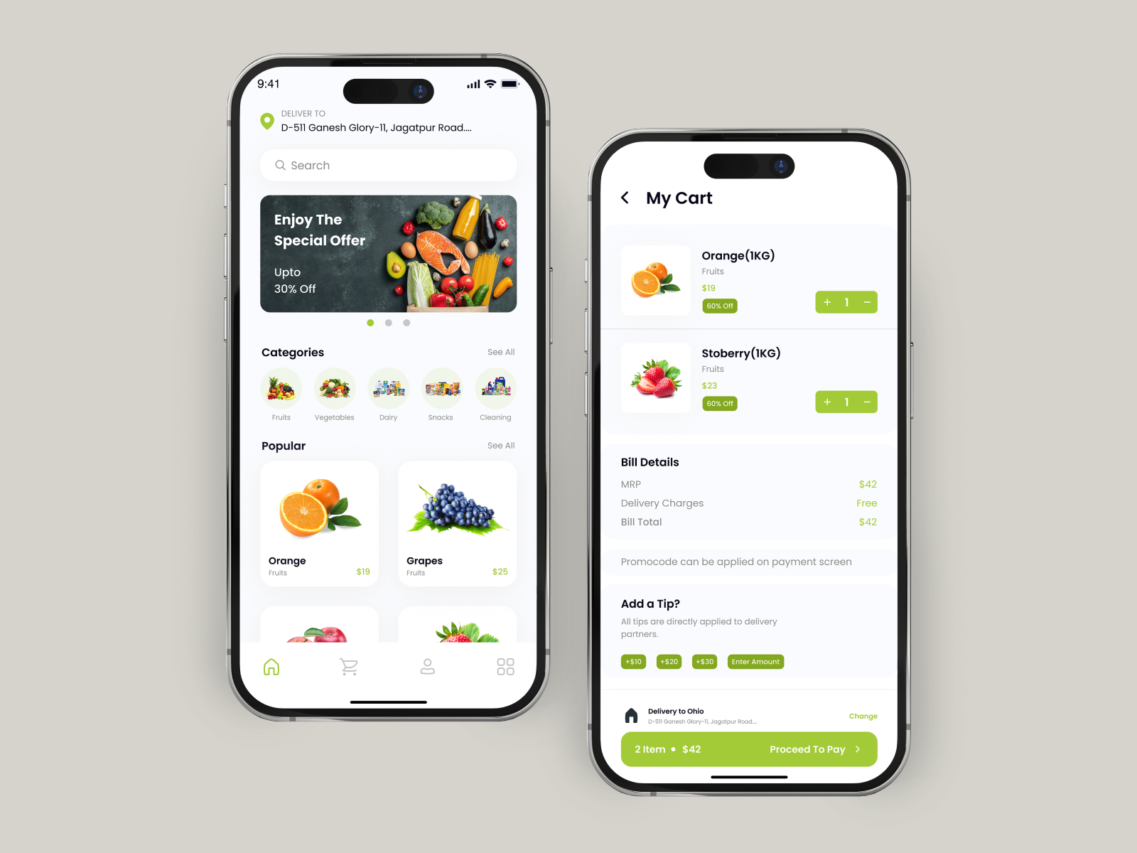 iMart: Minimalist Grocery App UI Design by iAppstack Solutions on Dribbble