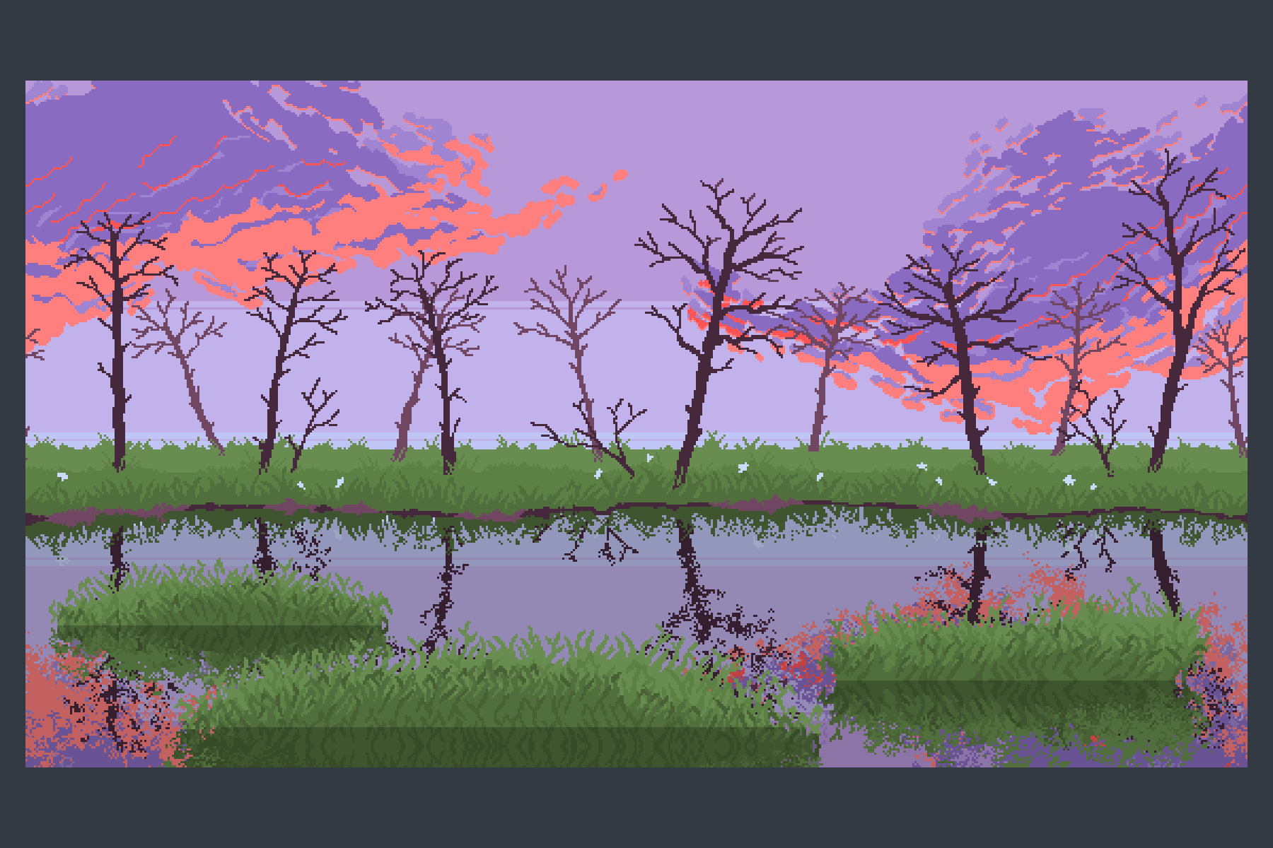 Swamp Pixel Game Backgrounds by 2D Game Assets on Dribbble