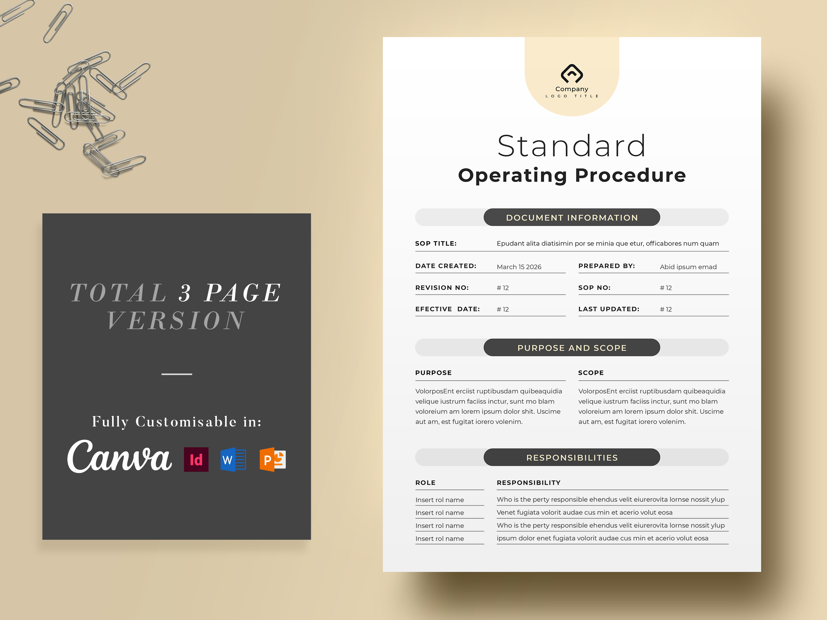 Standard Operating Procedure (SOP) Design Template by Niofix on Dribbble