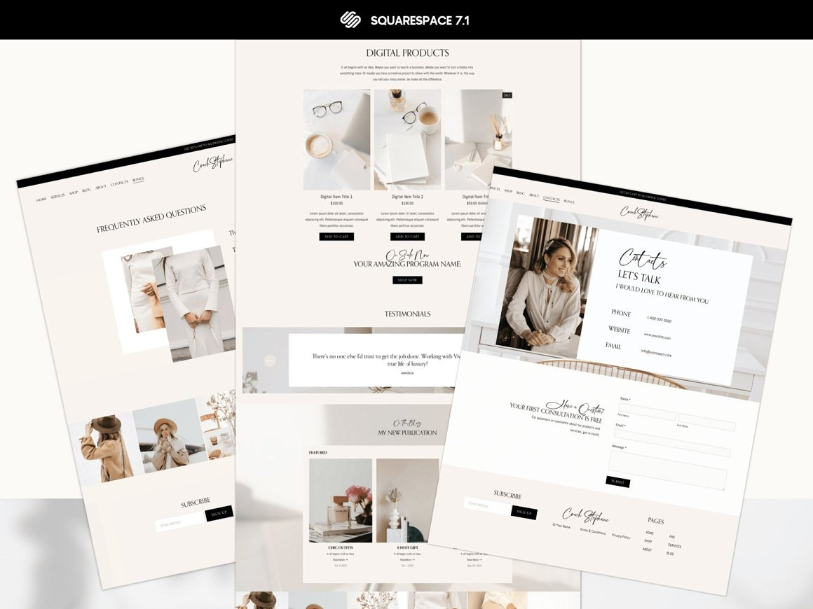Squarespace Website Template by Best UX UI Design on Dribbble