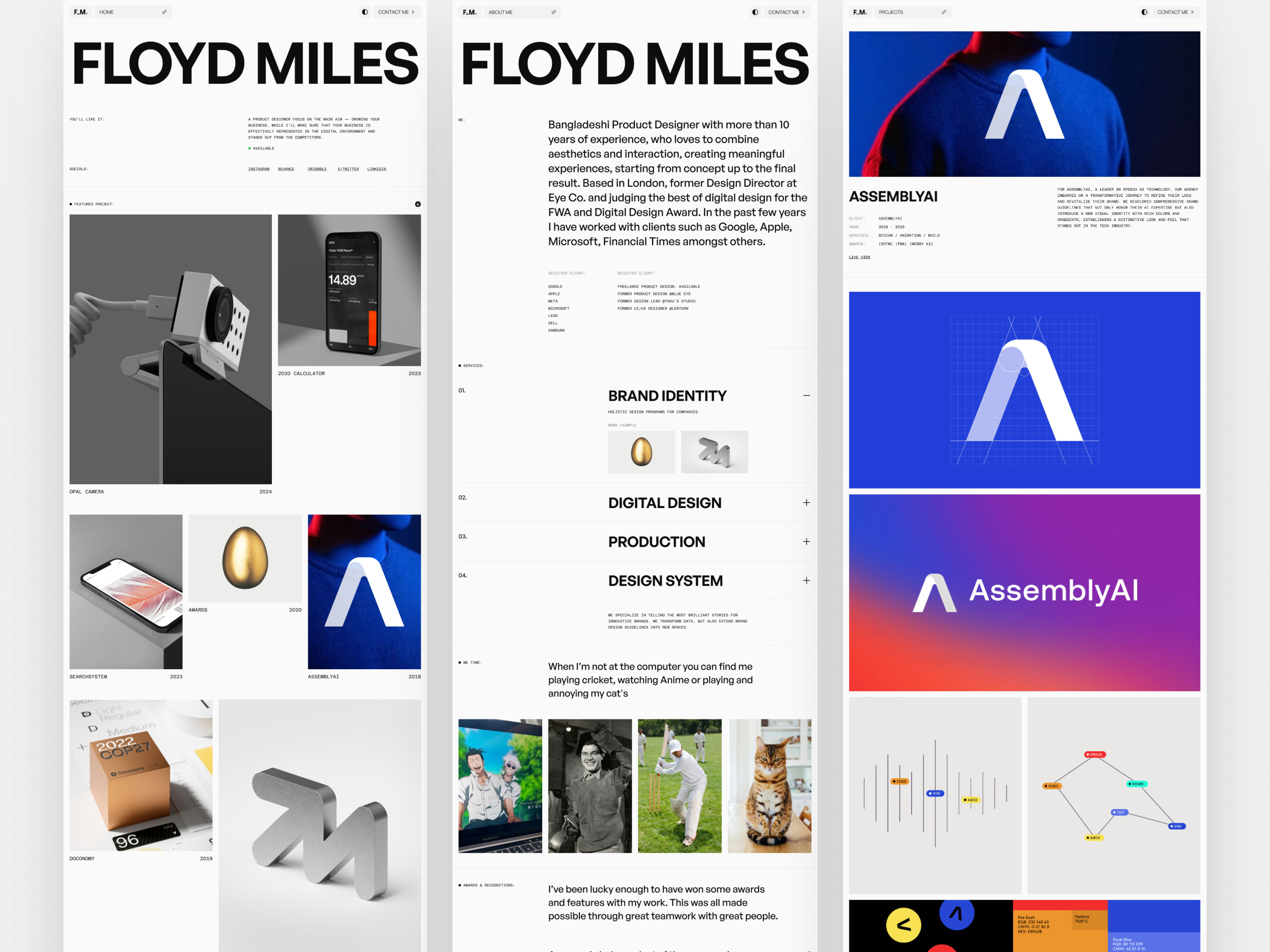 Floyd Miles Designer Portfolio Template Light Version by Tarik Eamin ...
