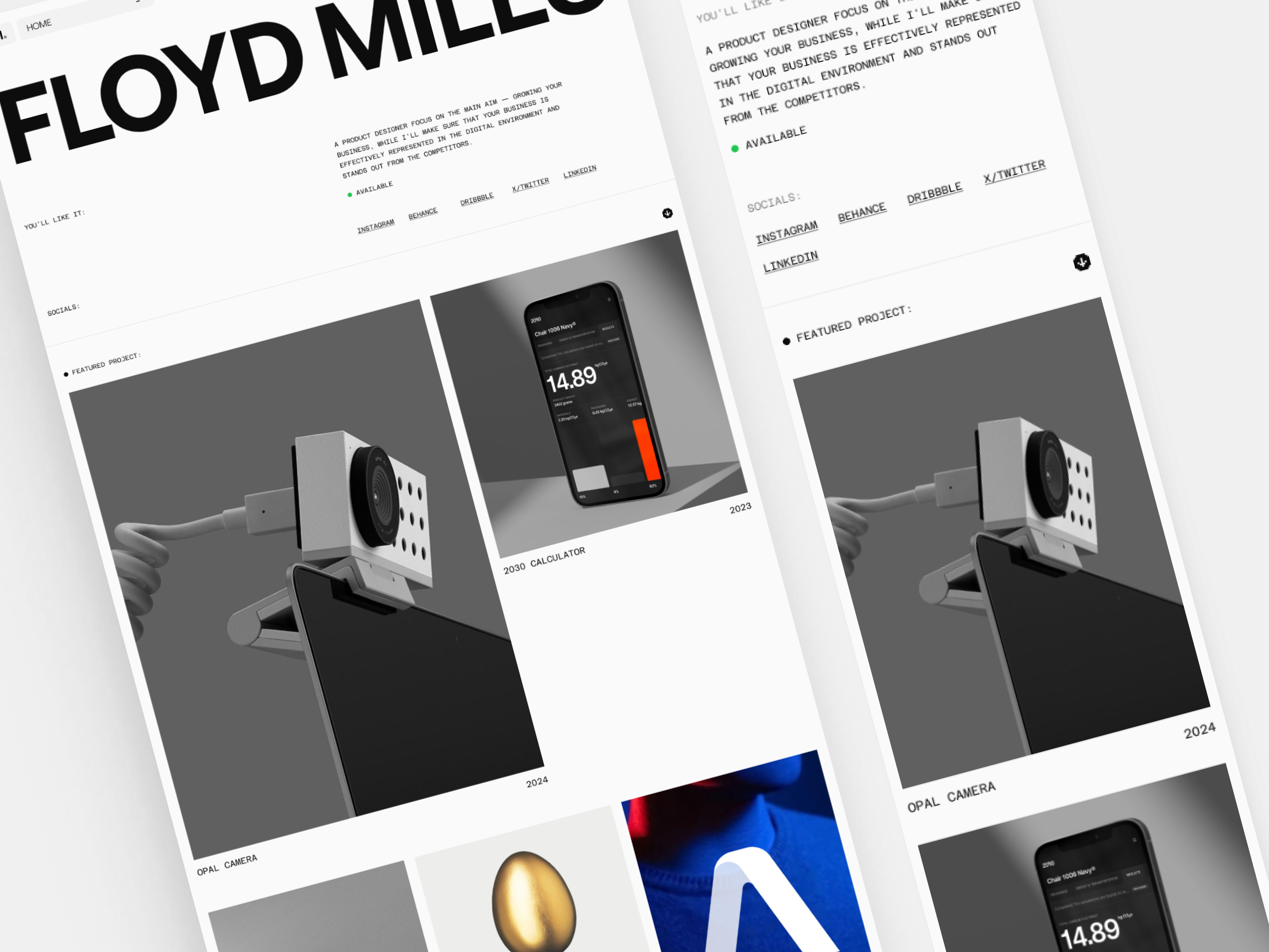 Floyd Miles Designer Portfolio Template Light Version by Tarik Eamin ...