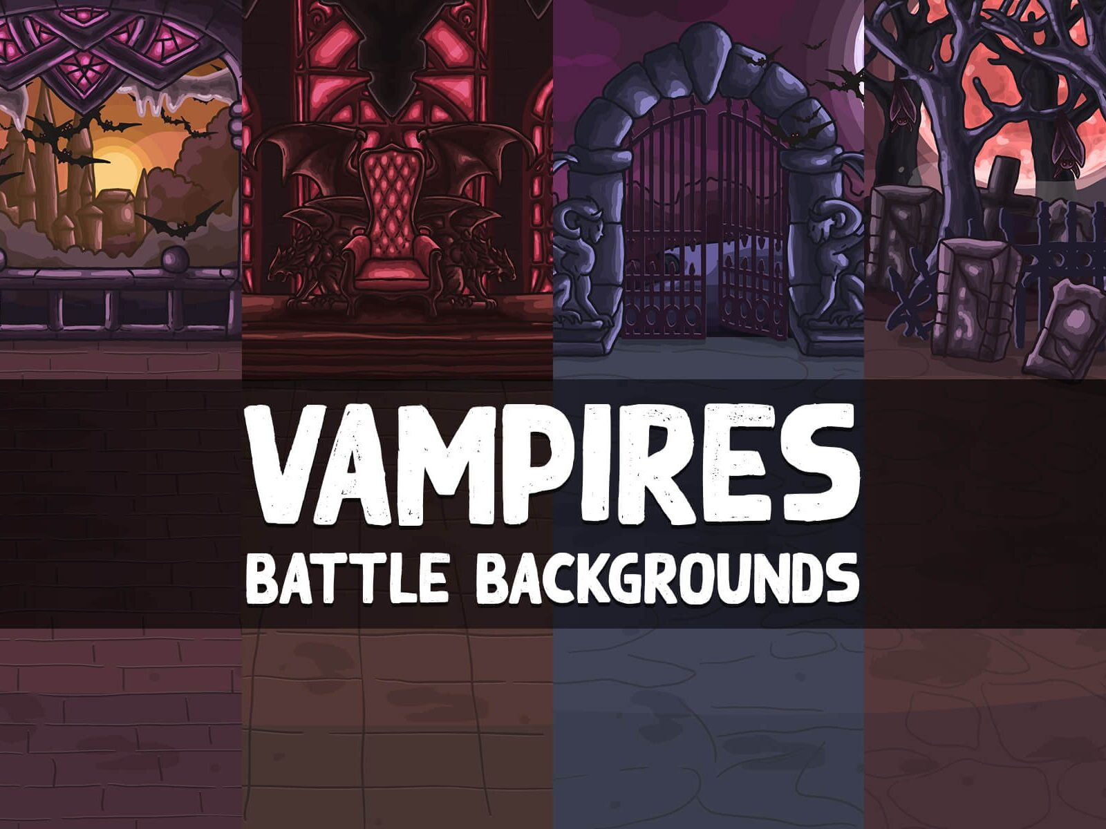 Vampire Horizontal Battle Backgrounds by 2D Game Assets on Dribbble