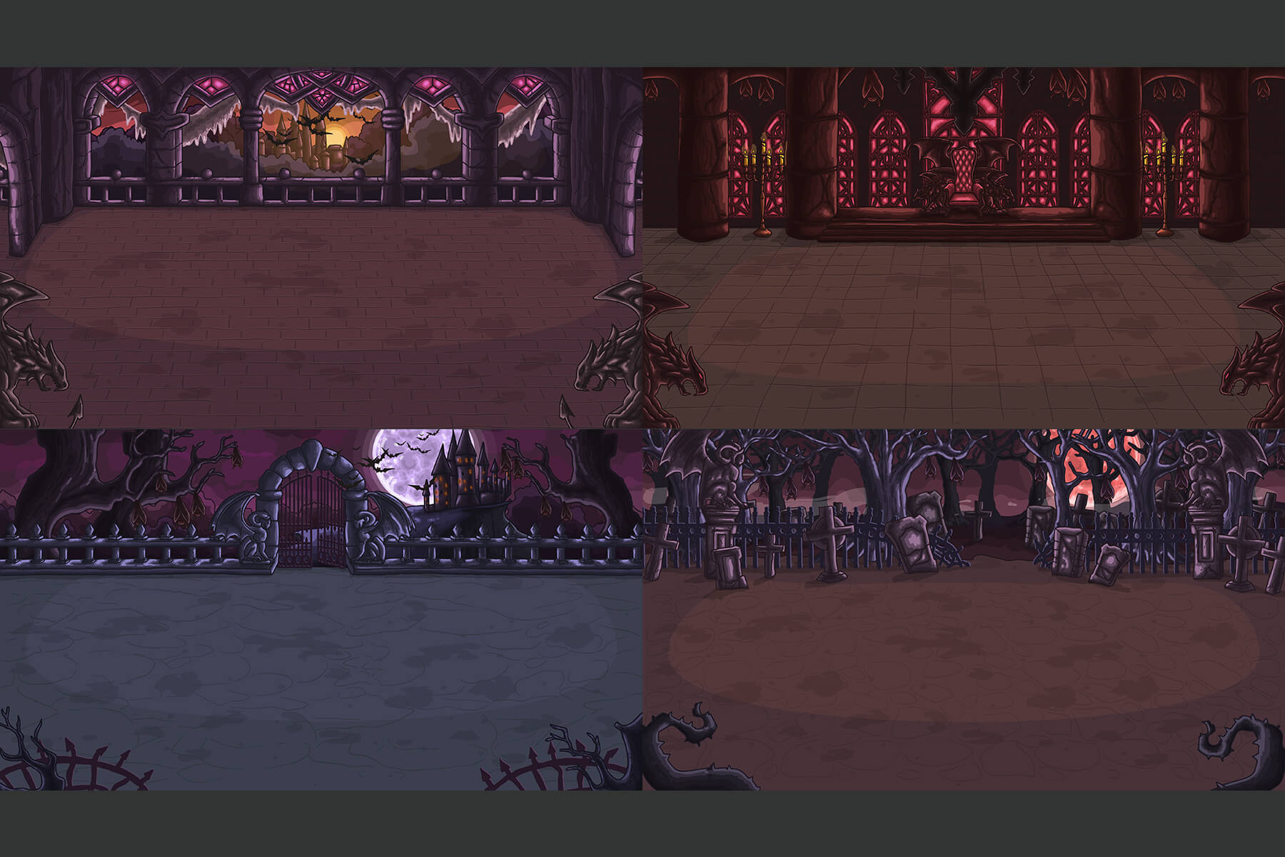 Vampire Horizontal Battle Backgrounds by 2D Game Assets on Dribbble