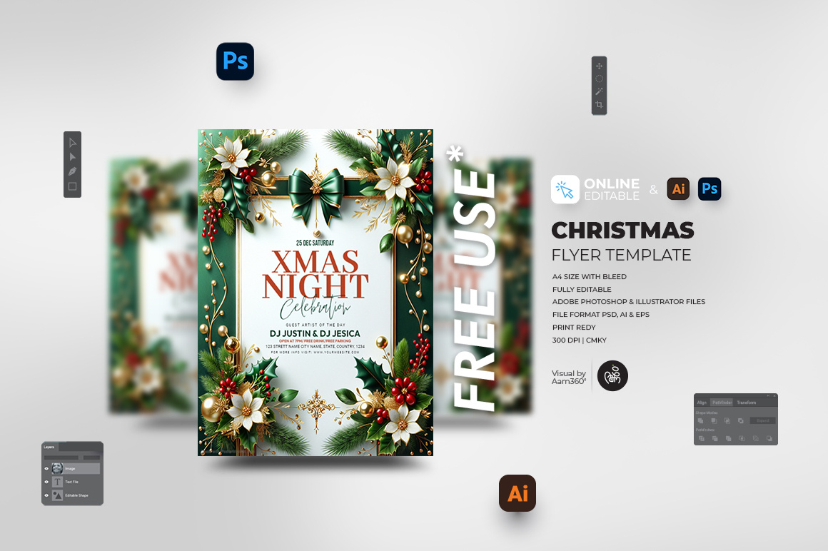Christmas Party Flyer by Aam360 on Dribbble