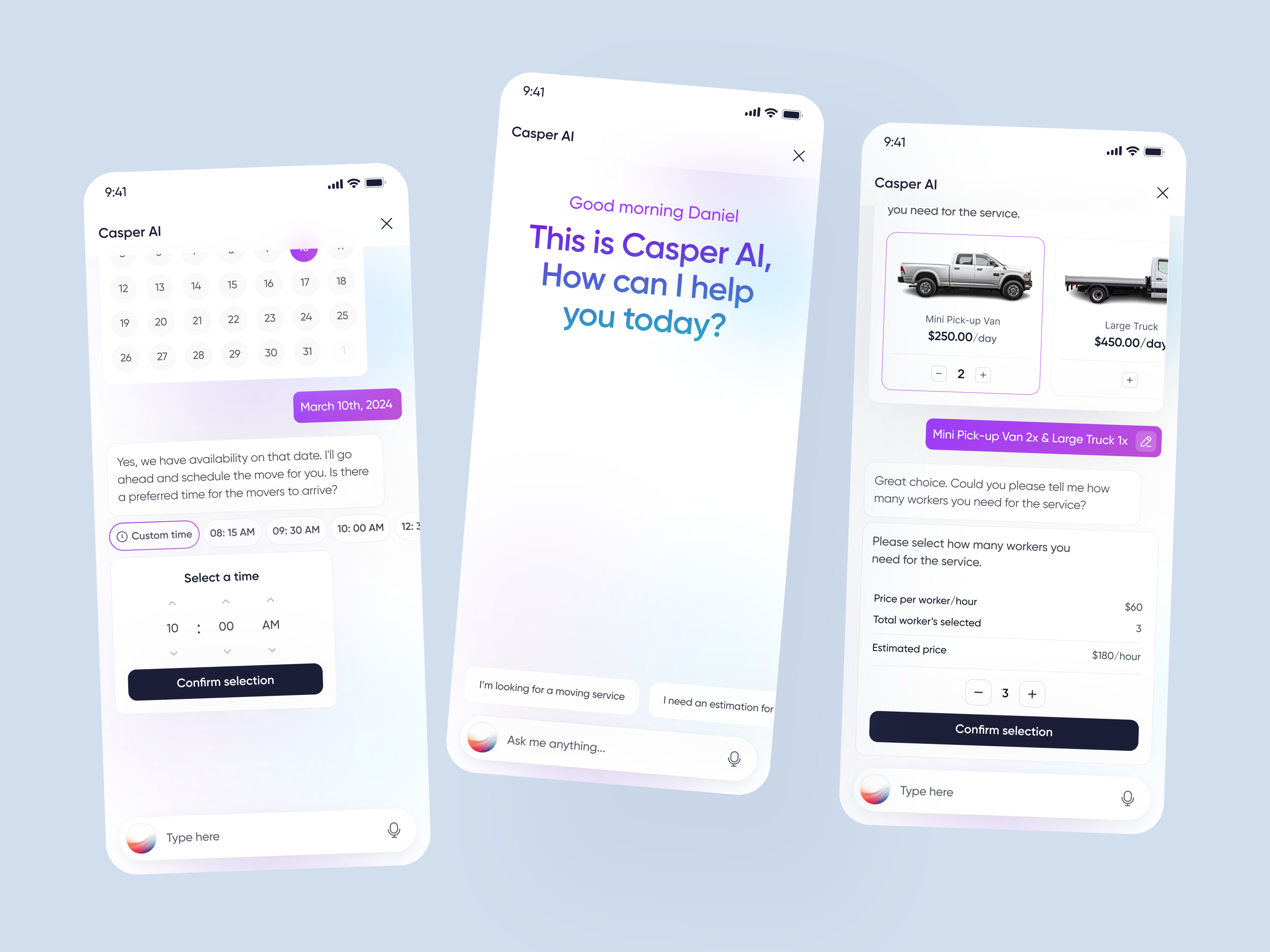 Glide Movers & Truck - AI Assistant by Filllo Design Agency on Dribbble