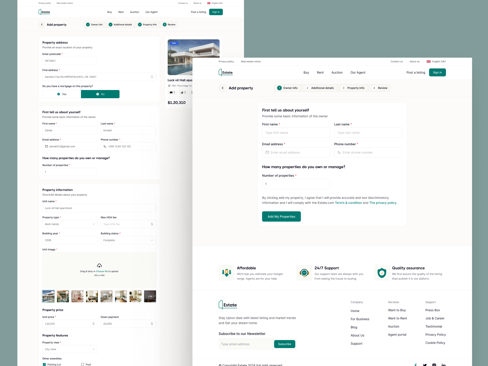Estate - List Your Property Page Design by Sourov Haldar for Maqaw ...