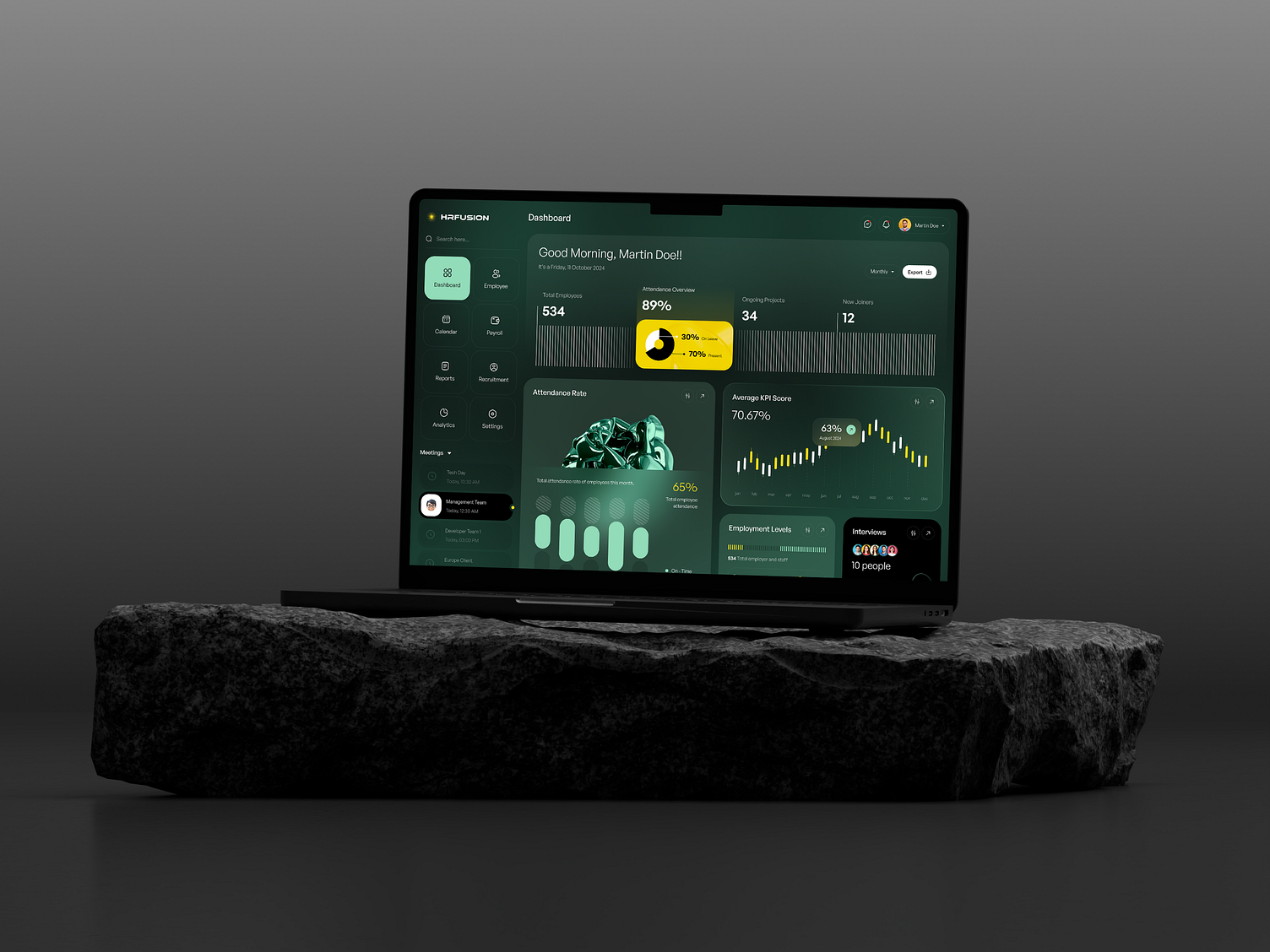 HR Fusion - HR Management Dashboard by MindInventory UI/UX for ...