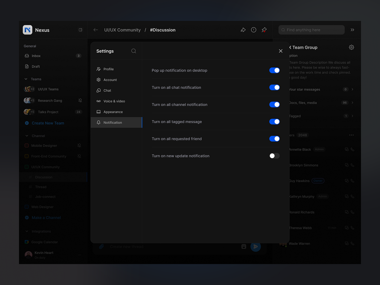 Dashboard Notification Settings by Product SAAS for Cansaas on Dribbble