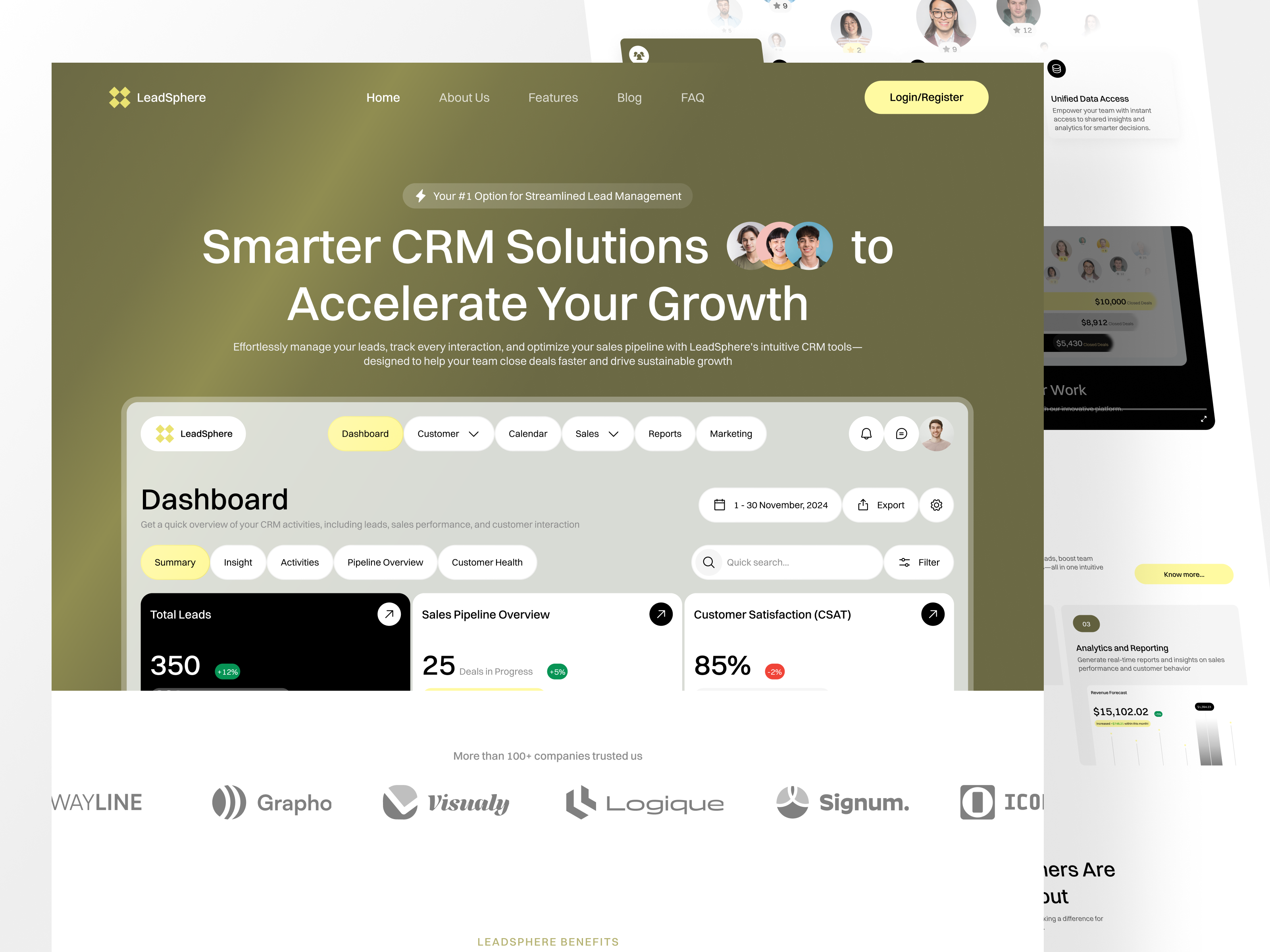 LeadSphere - SaaS CRM Landing Page by Ryan Indra for dpopstudio on Dribbble