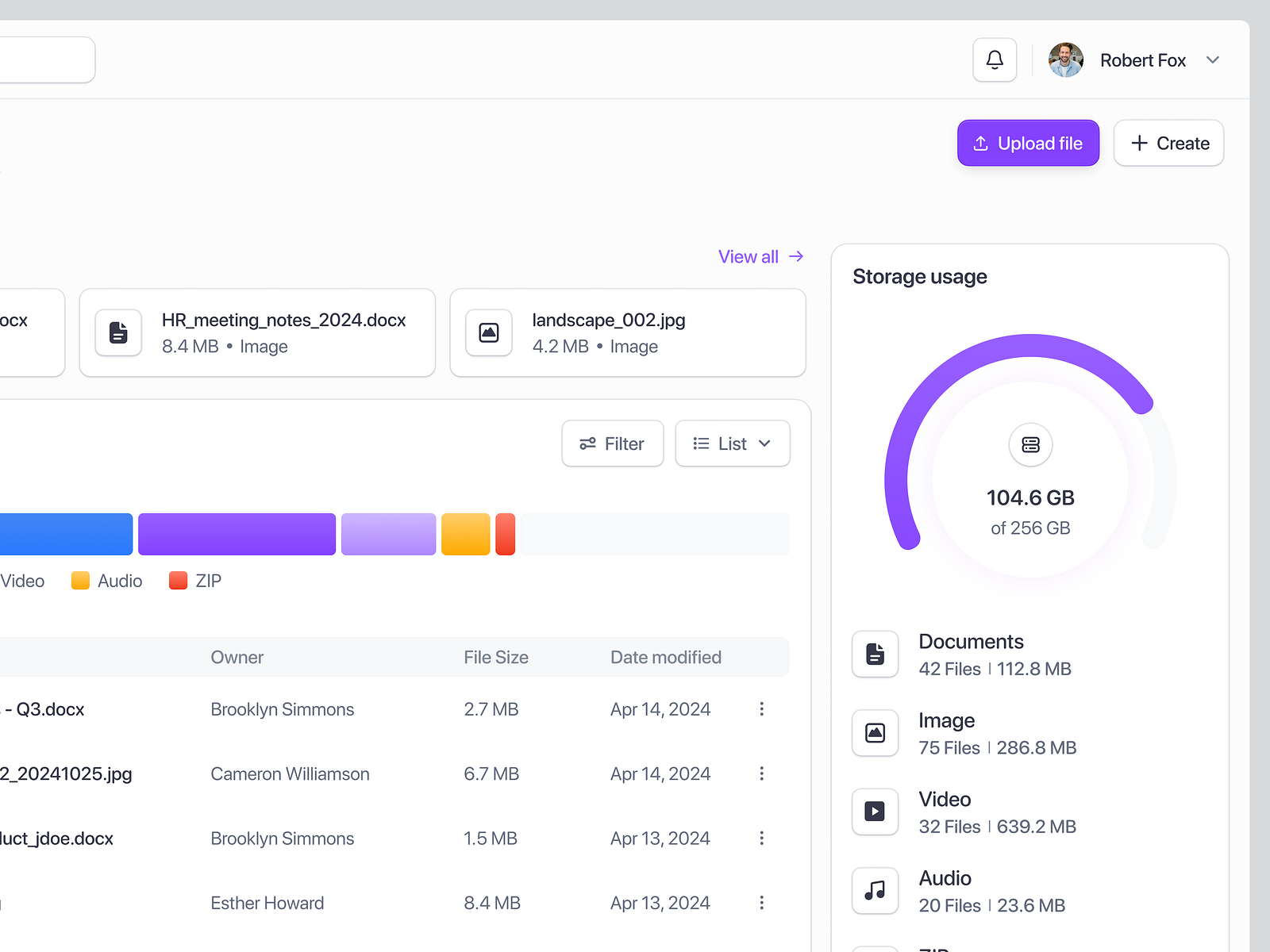 File Manager Dashboard SaaS Web App by Keitoto on Dribbble