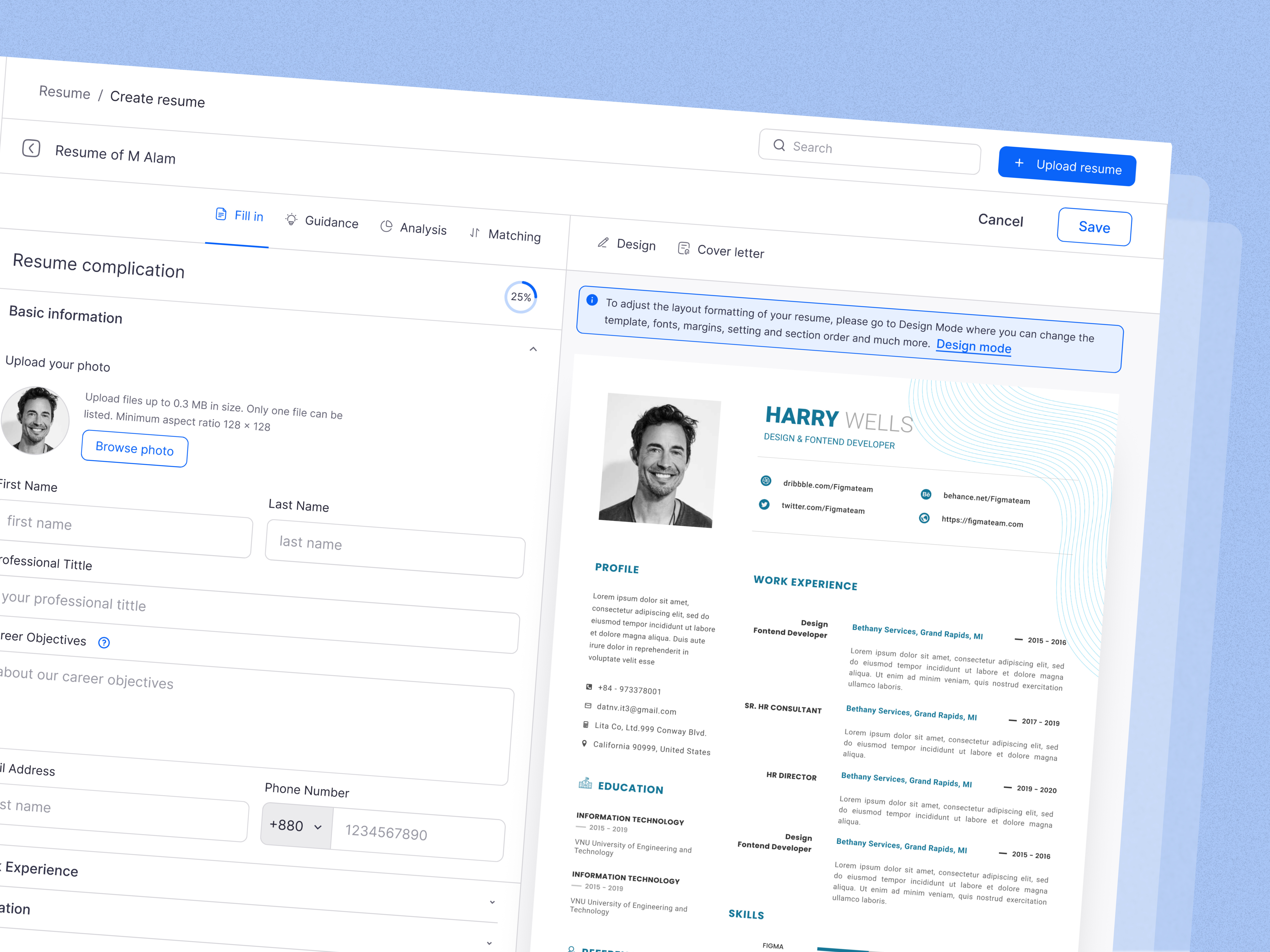 Resume Builder design by Muhammadullah Alam on Dribbble