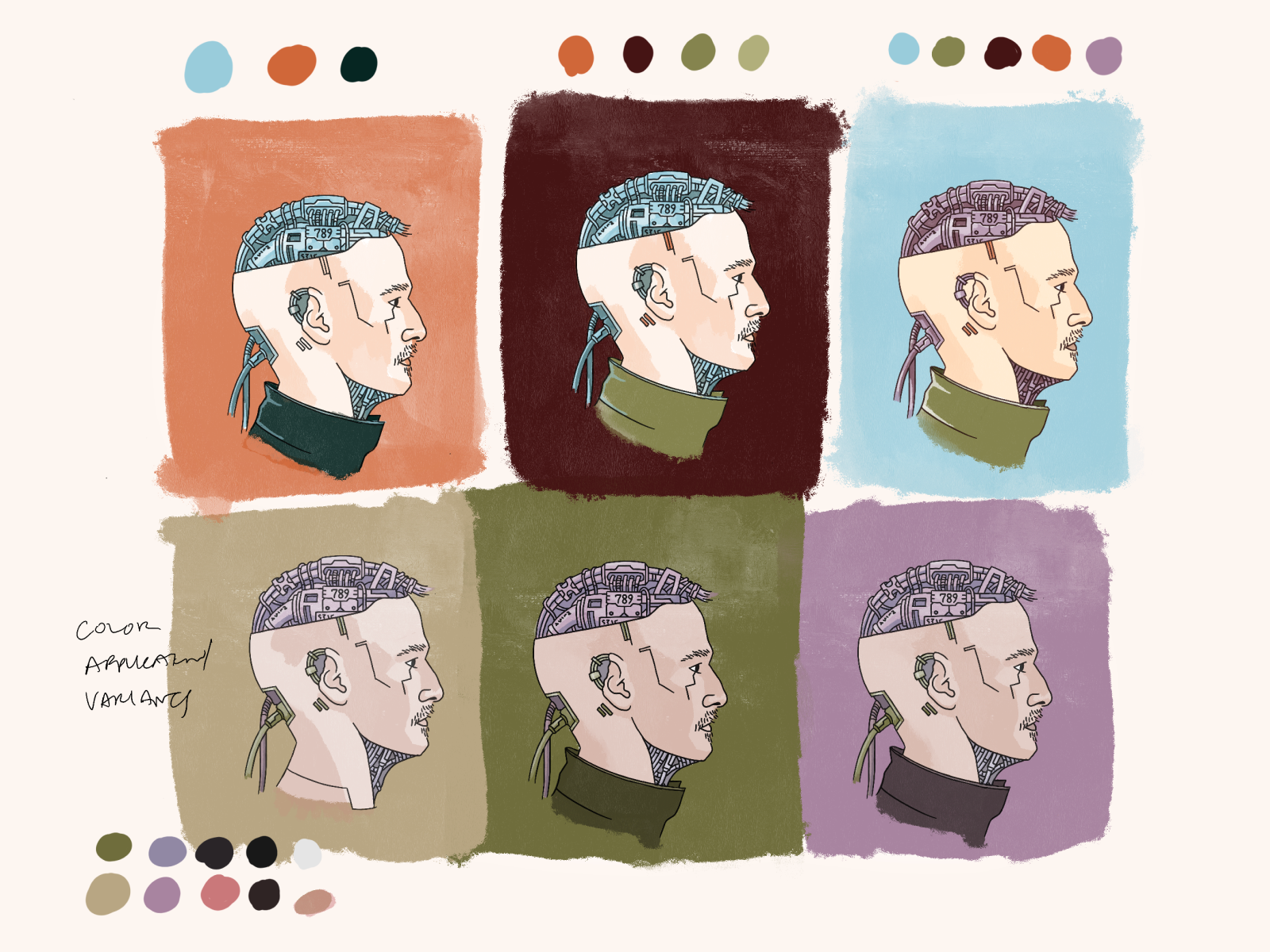 Cyberpunk avatar - color exploration by Helena Zhang on Dribbble