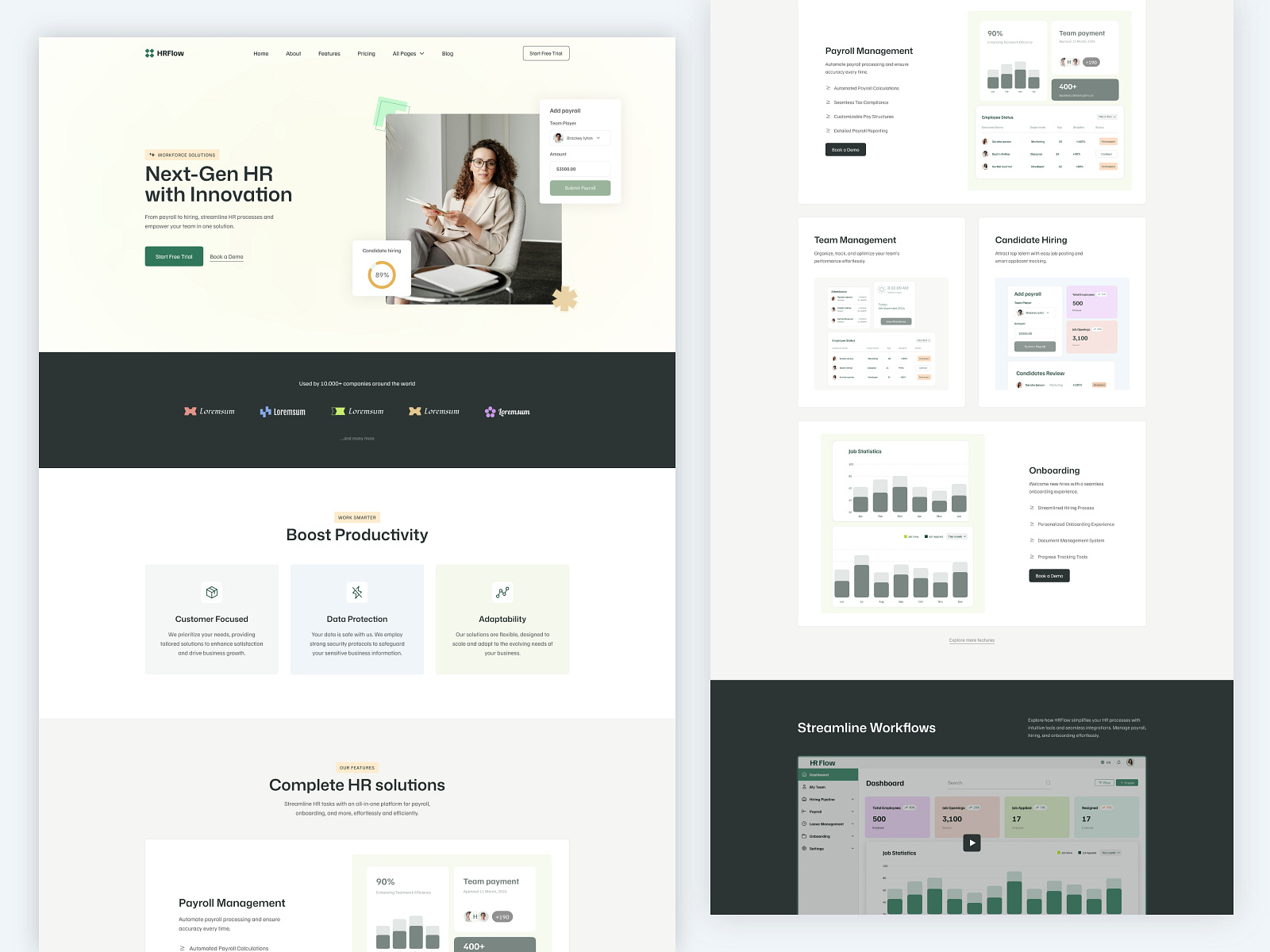 HRFlow - HR SaaS Solution UI by Framerify on Dribbble