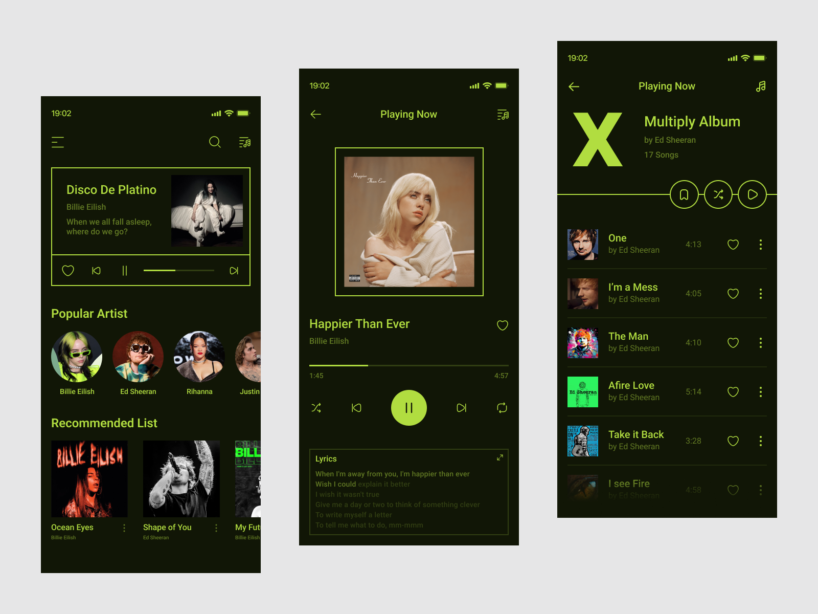 Music Player Mobile App Design Concept by Zahidul - UI/UX Design ...