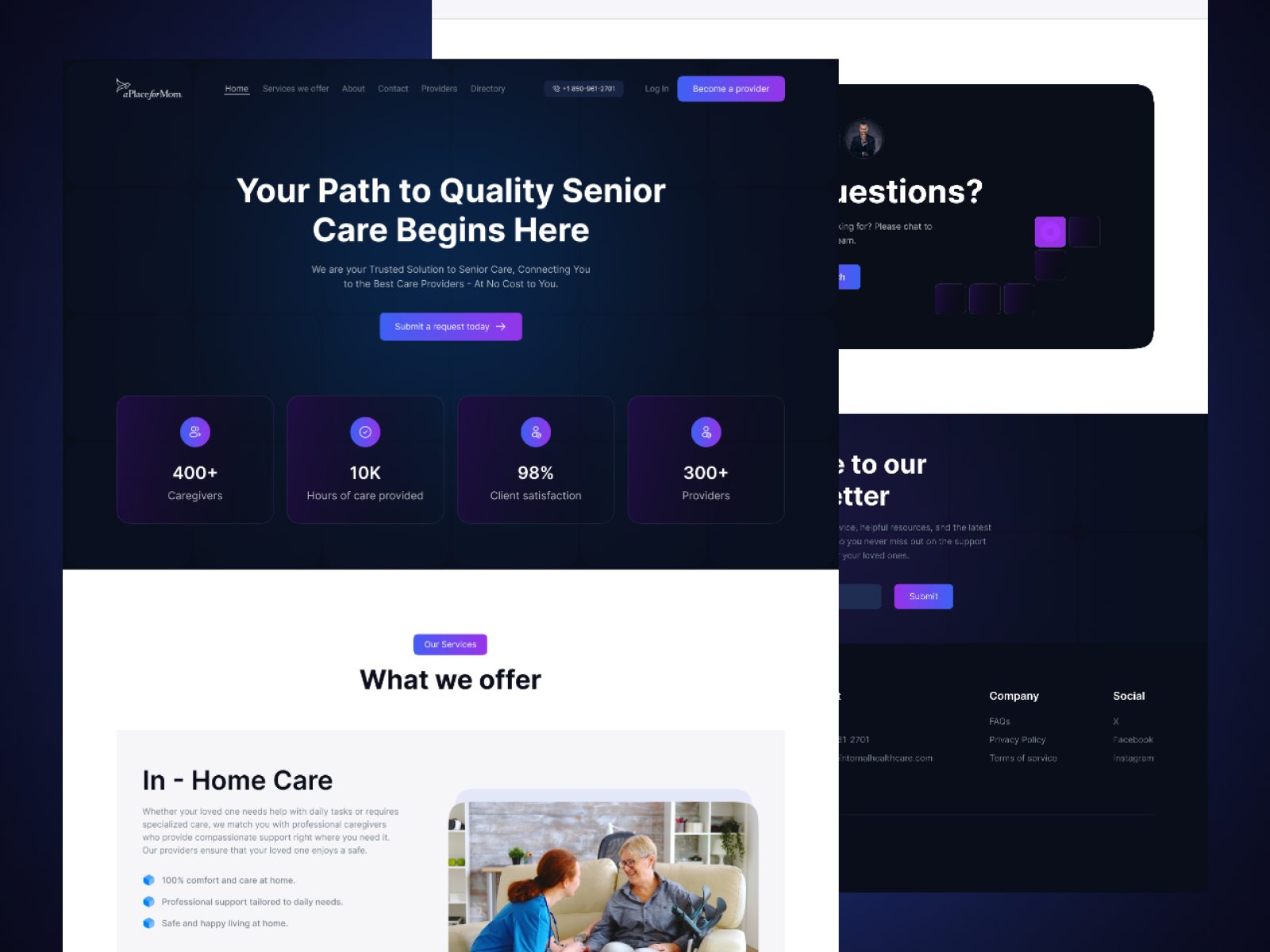 Modern Senior Care Service Landing Page Design by Sk Raju Hossin on ...