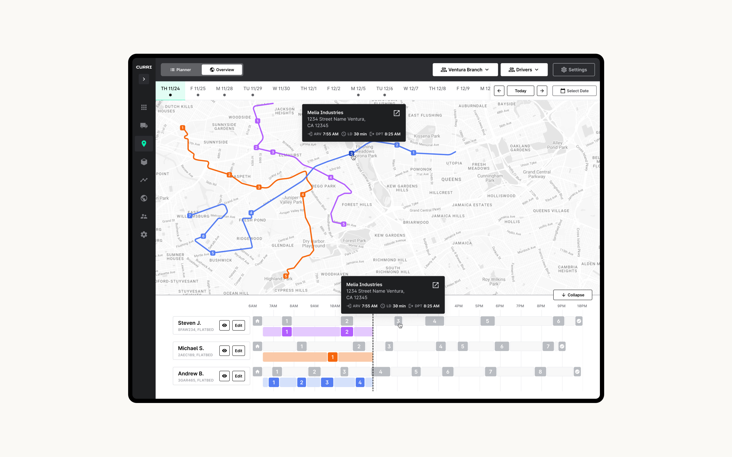 Curri | Route Planner UI by Wesley Marc Bancroft for Lunour Brand ...
