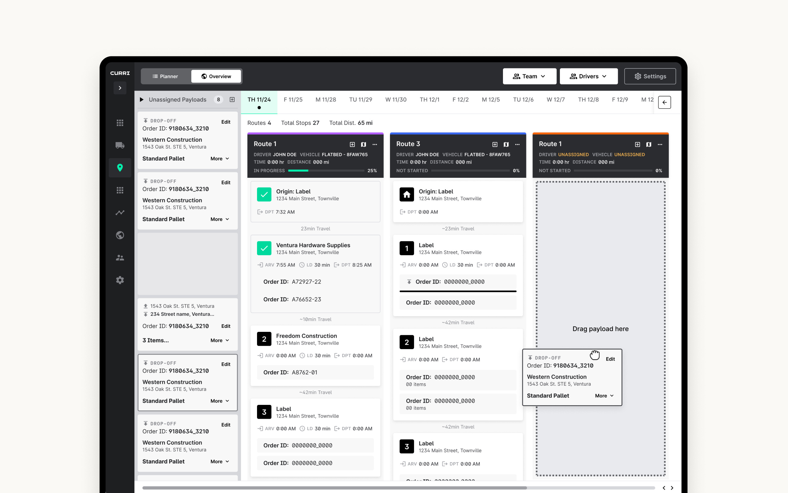 Curri | Route Planner UI by Wesley Marc Bancroft for Lunour Brand Agency on Dribbble