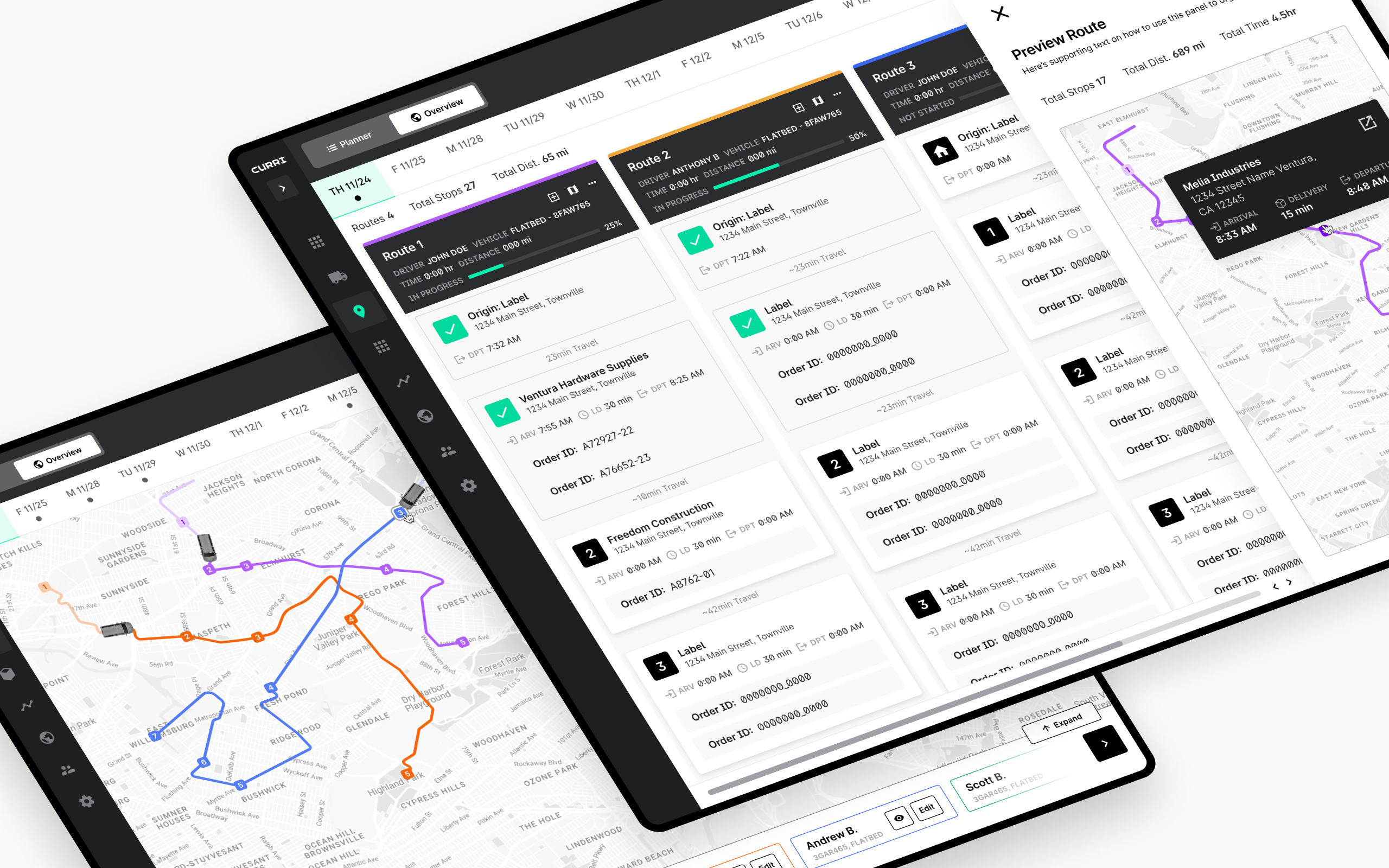 Curri | Route Planner UI by Wesley Marc Bancroft for Lunour Brand Agency on Dribbble
